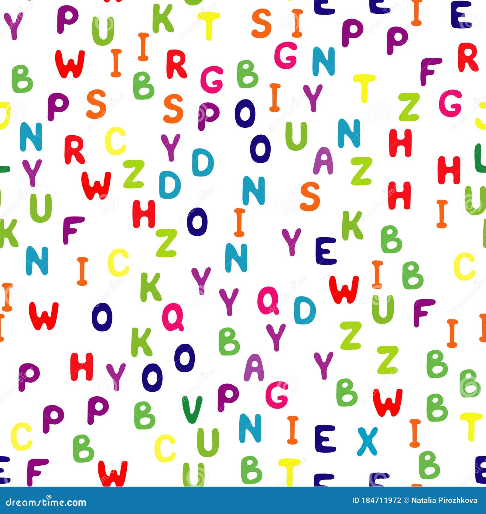Seamless Pattern of Colorful English Letters Stock Vector ...