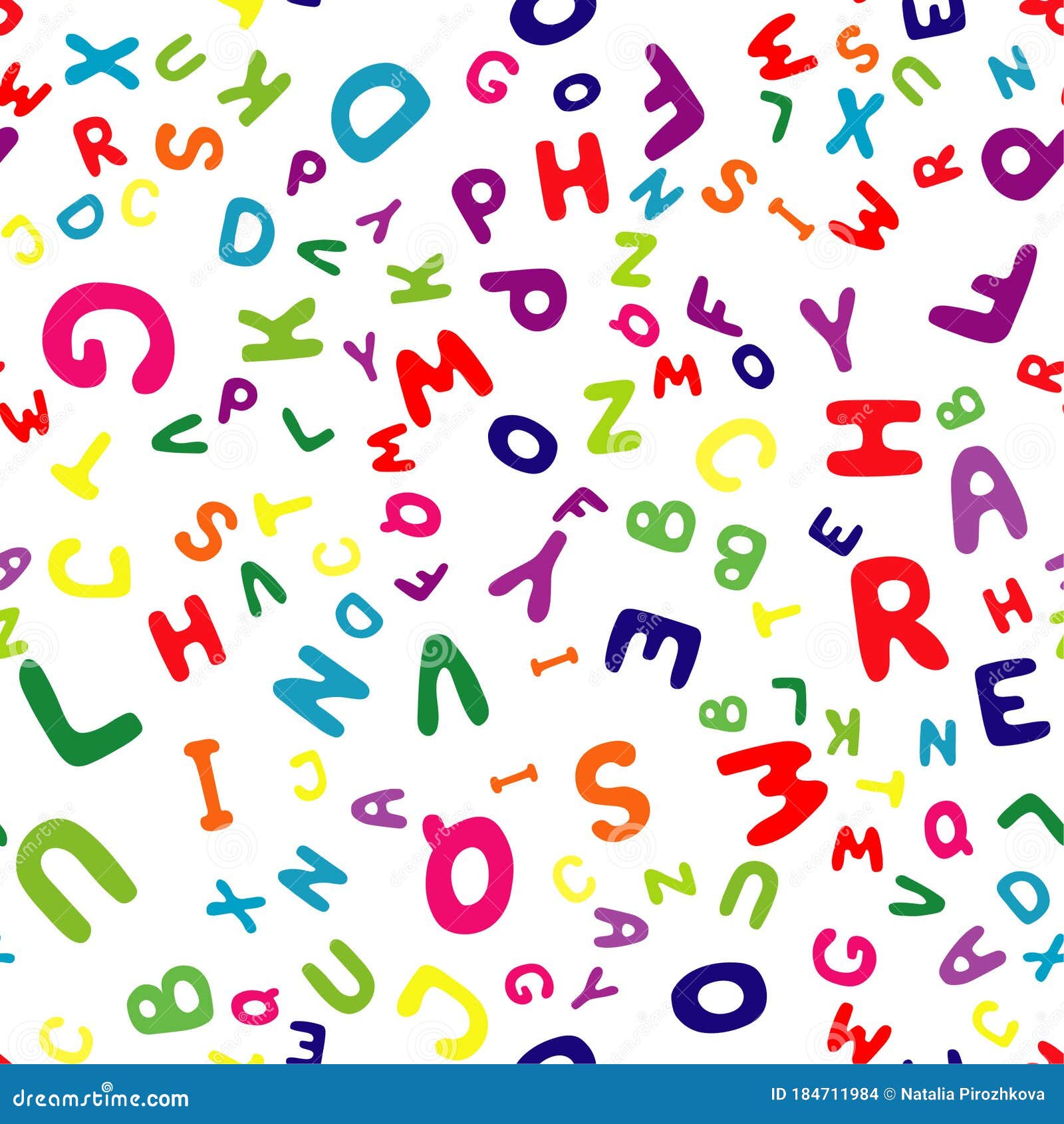 Seamless Pattern of Colorful English Letters Stock Vector ...