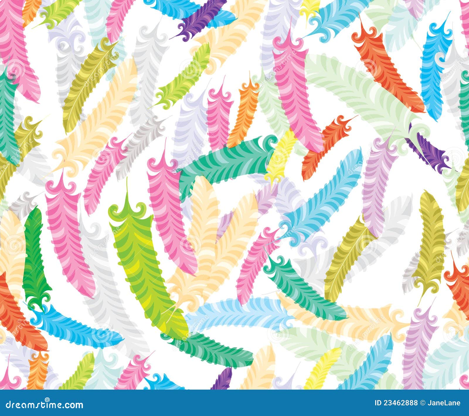 Seamless Pattern with Colorful Feather Stock Vector - Illustration of ...