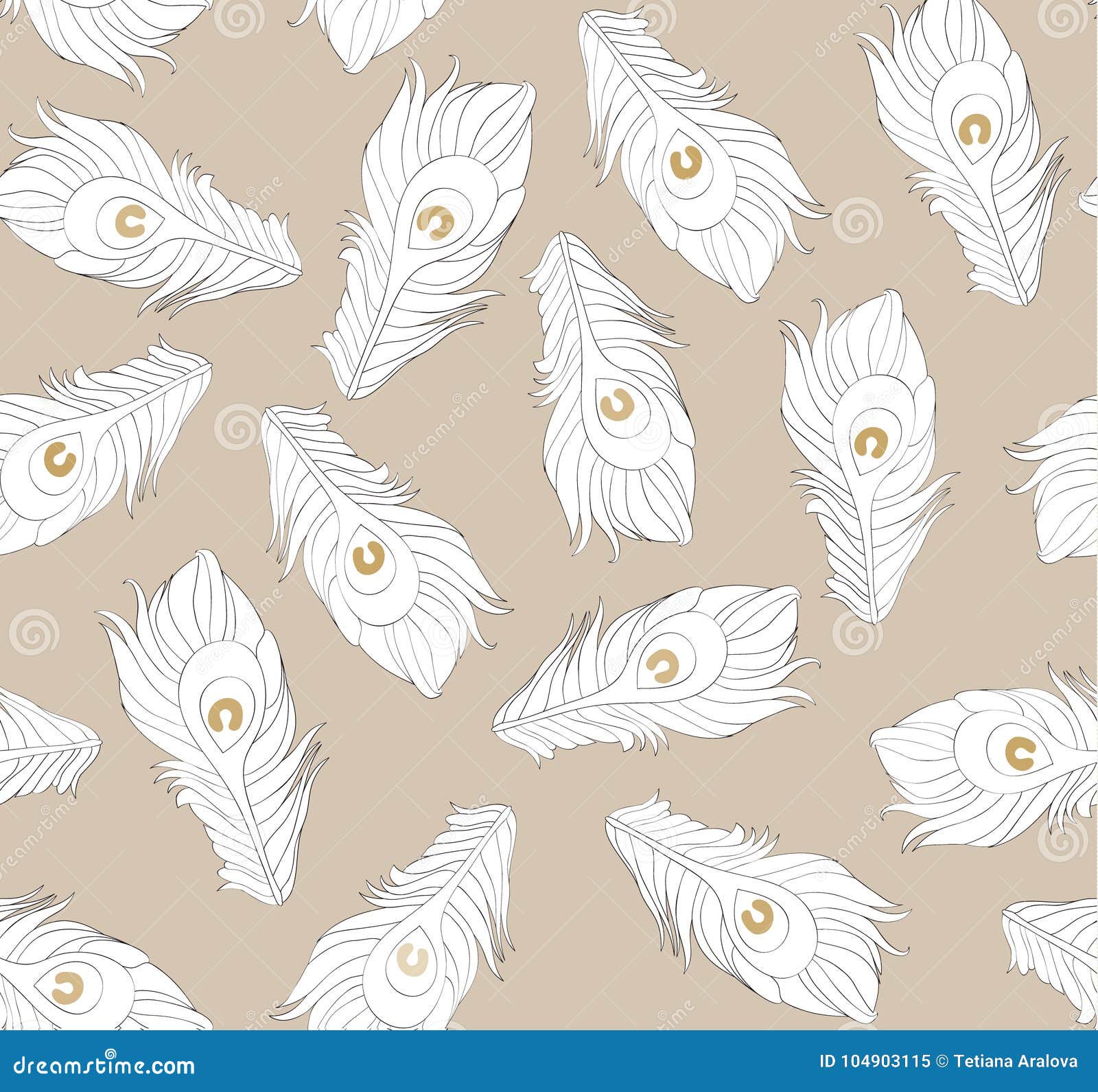 Seamless Pattern Colorful Feathers Stock Illustration - Illustration of ...