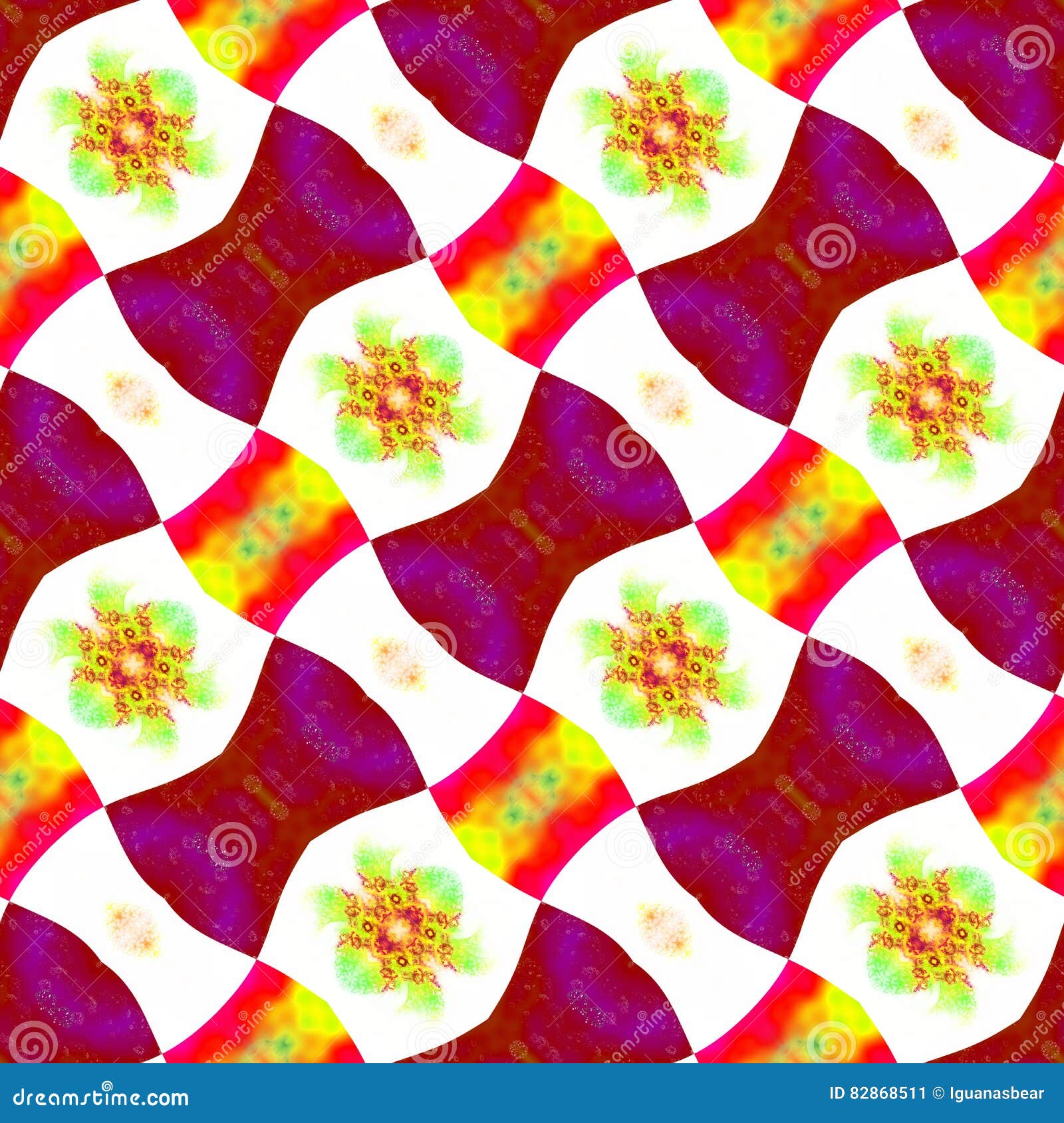 Seamless Pattern with Colorful Floral Repeating Shape Stock ...