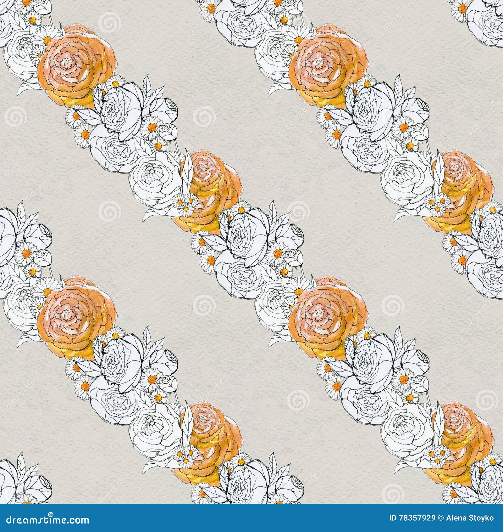 Rows Colorful Flowers Stock Illustrations – 350 Rows Colorful Flowers ...