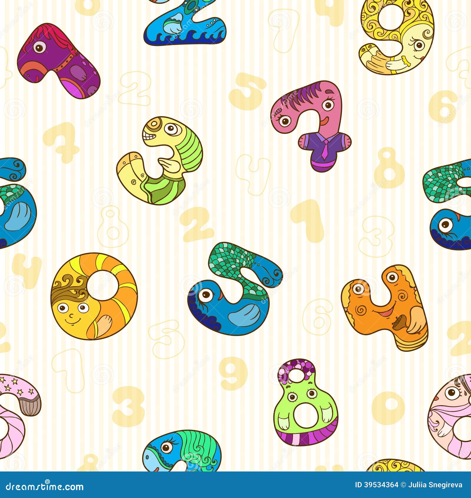 Seamless Pattern With Colorful Funny Figures. Stock Vector ...