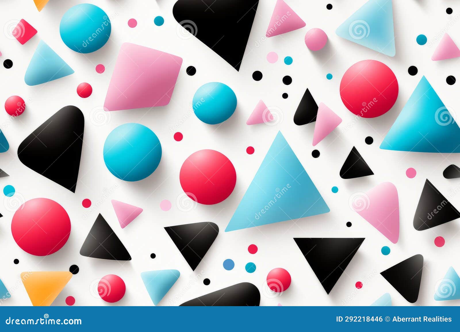 Seamless Pattern with Colorful Geometric Shapes on a White Background ...