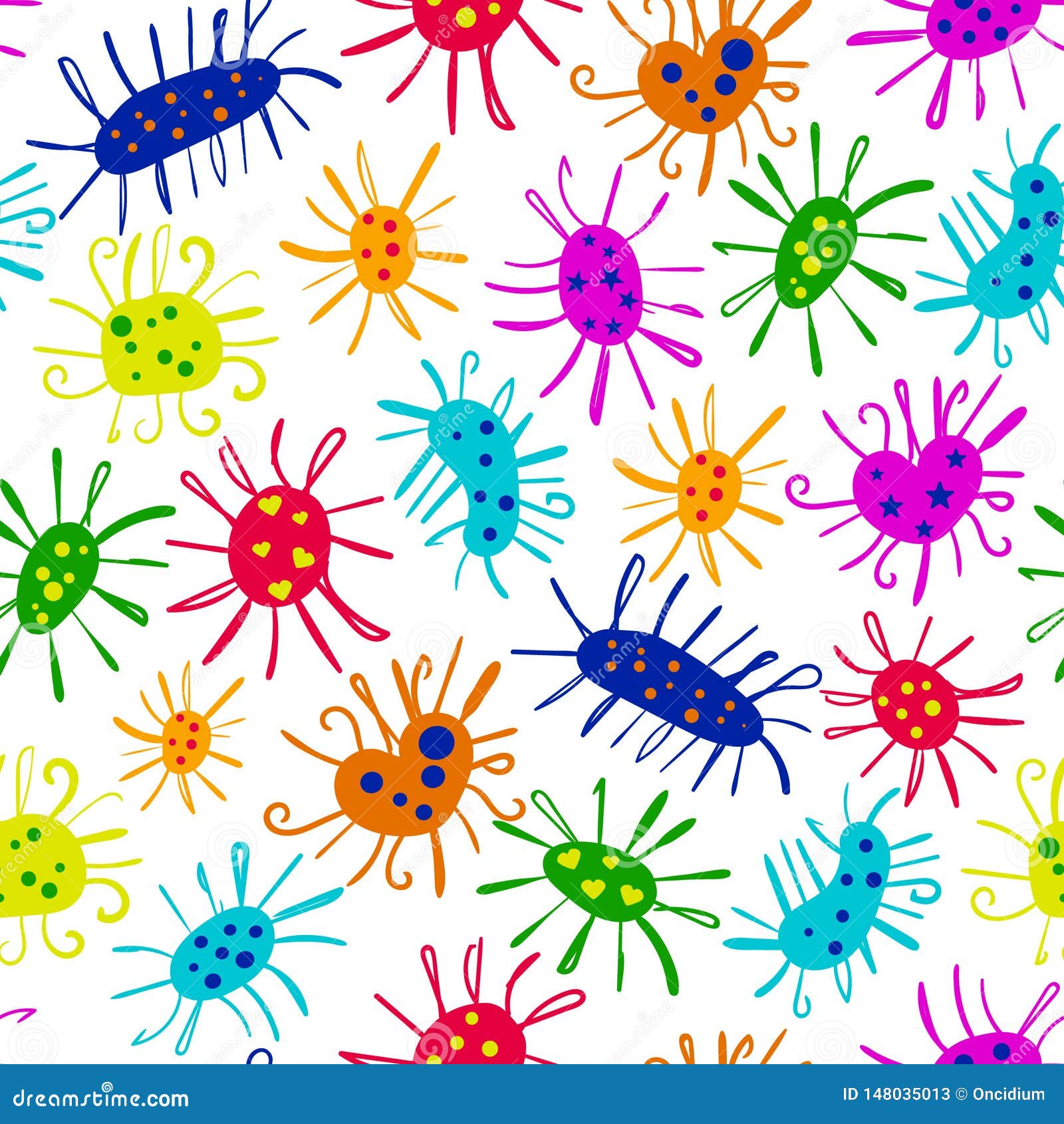 Seamless Pattern with Colorful Germs. Stock Vector - Illustration of ...