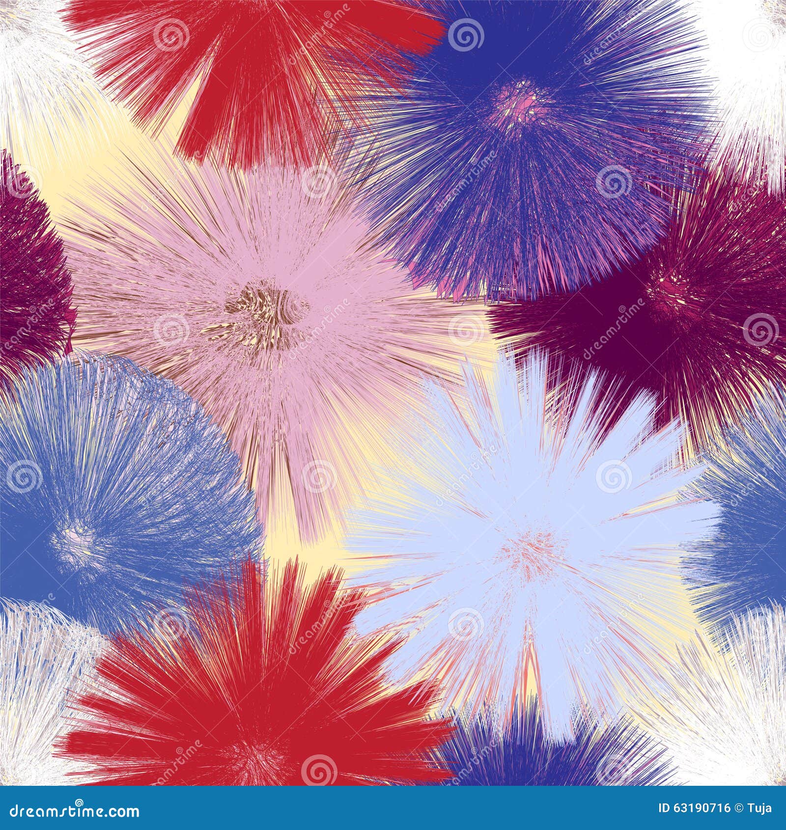 Seamless Pattern with Colorful Grunge Fuzzy Circle Elements Stock ...