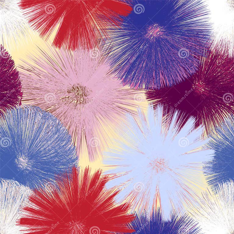 Seamless Pattern with Colorful Grunge Fuzzy Circle Elements Stock ...
