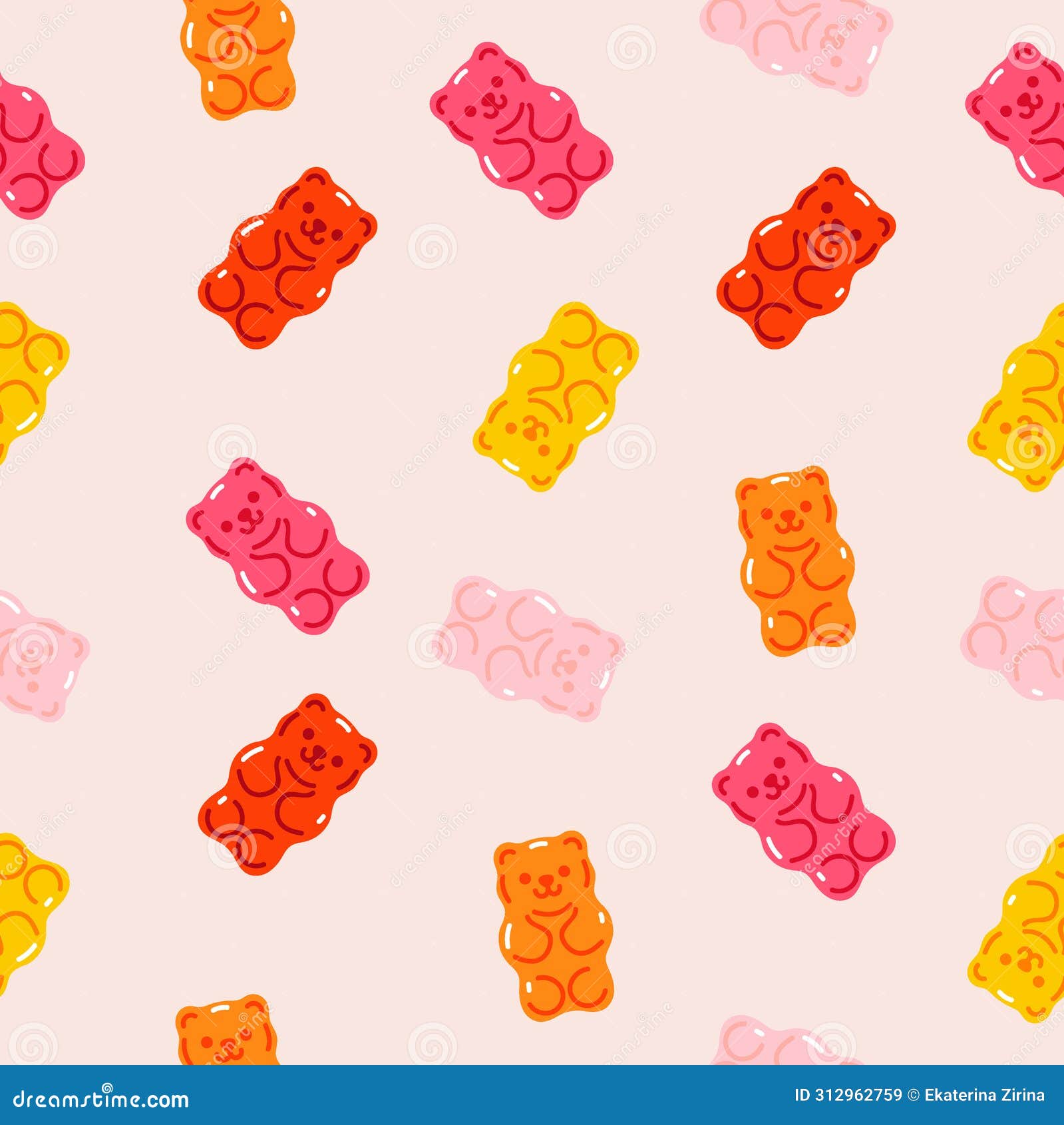 Seamless Pattern with Colorful Gummy Bears. Vector Graphics Stock ...
