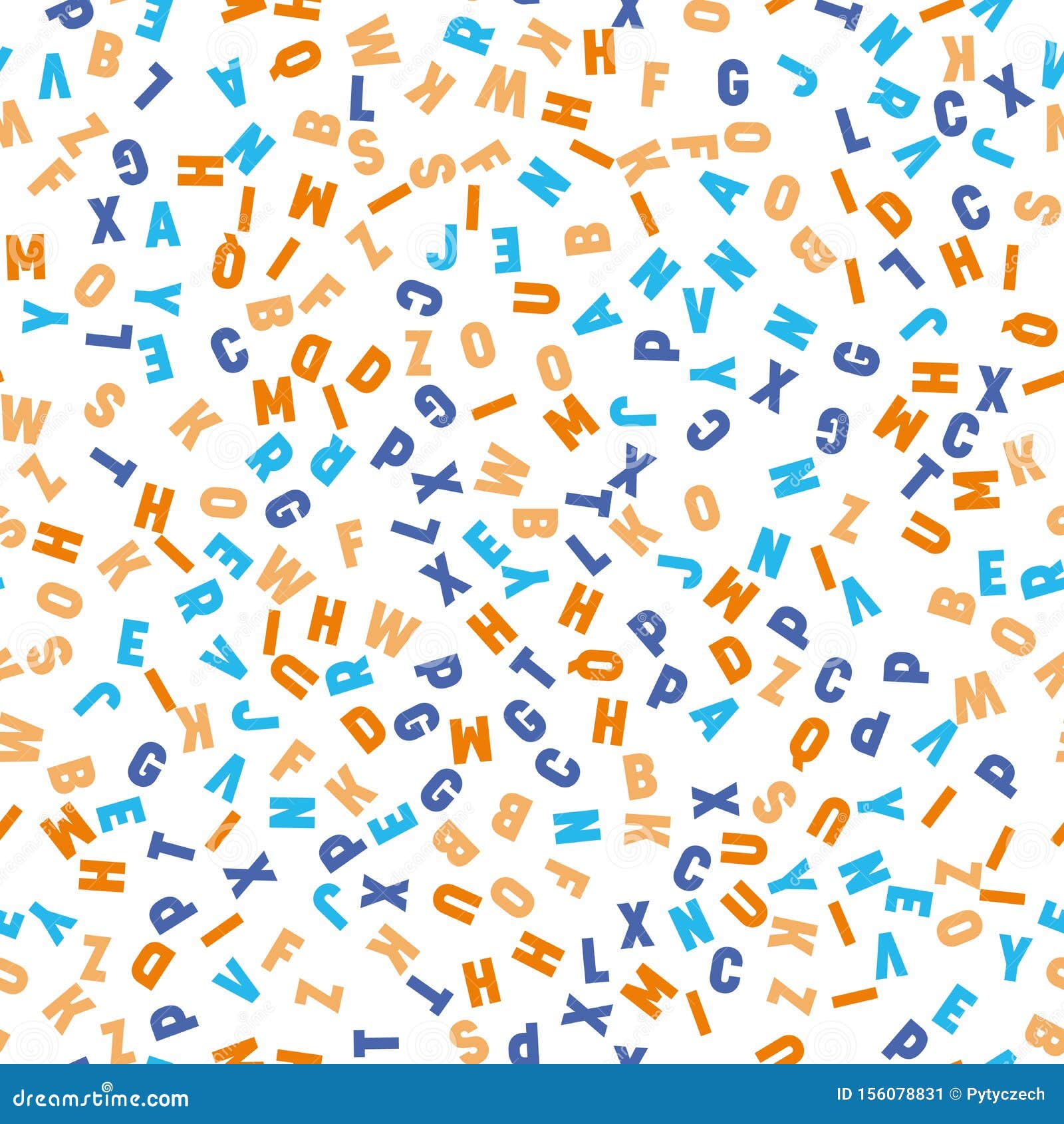 Seamless Pattern of Colorful Letters. Random Order Signs Stock Vector ...