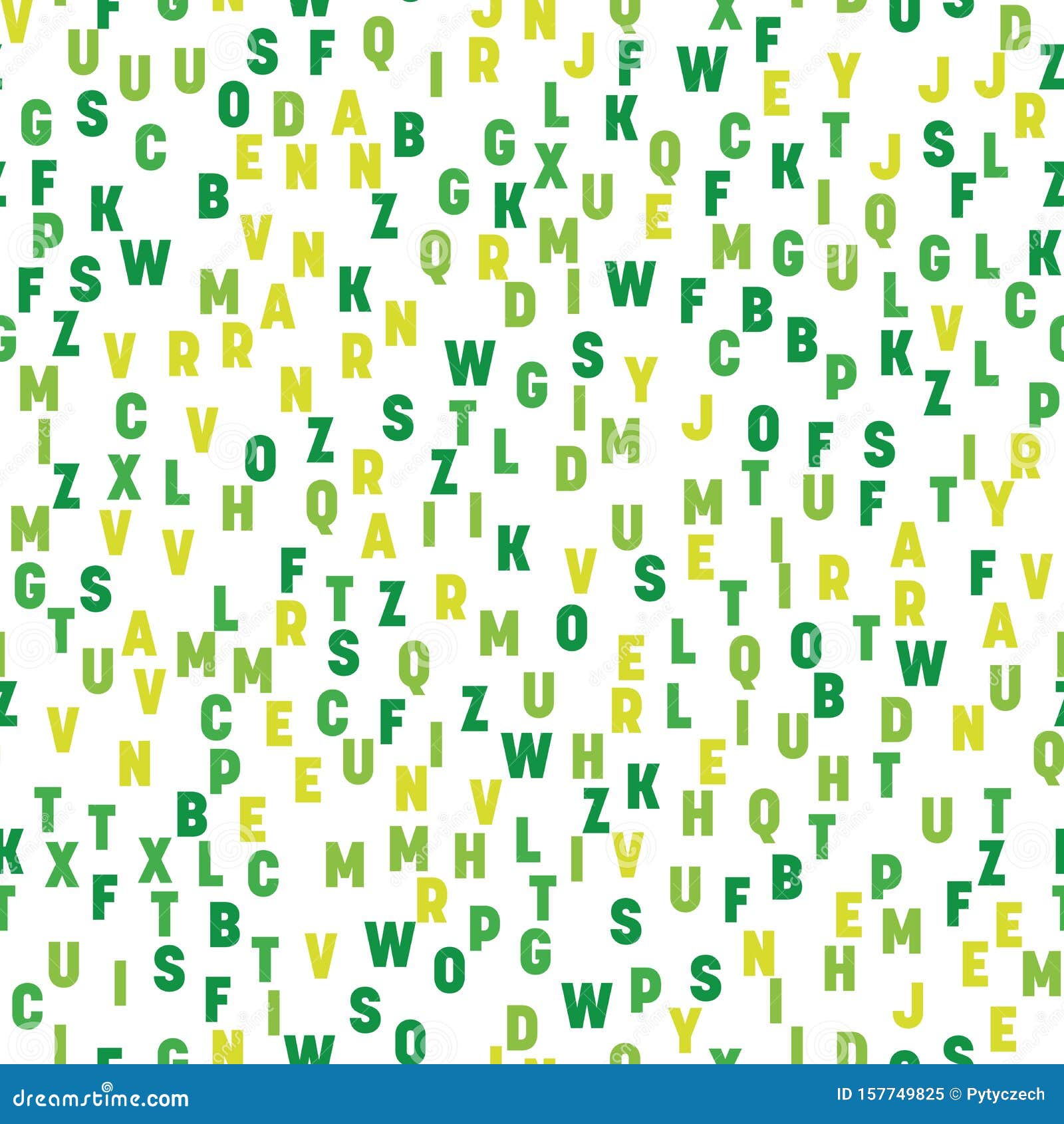 Seamless Pattern of Colorful Letters. Random Order Signs Stock Vector ...