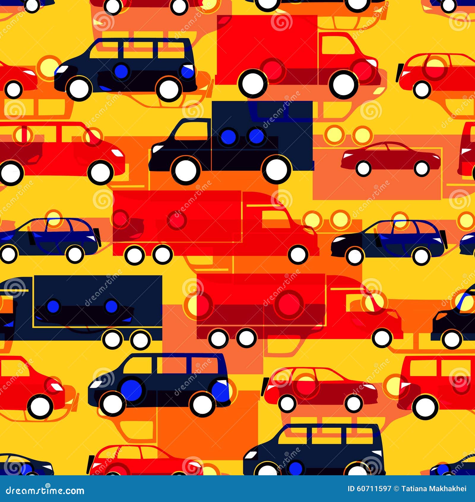 Seamless Pattern with Colorful Little Cars Stock Vector - Illustration ...
