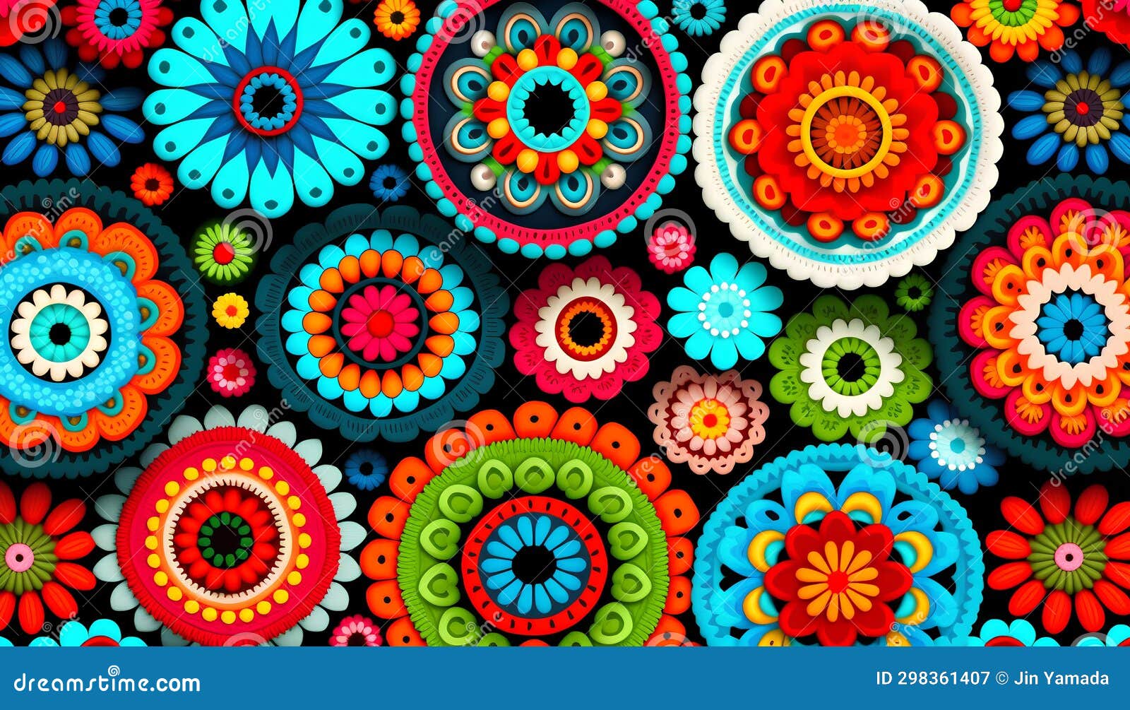 Seamless Pattern with Colorful Mandalas. Vector Illustration Stock ...