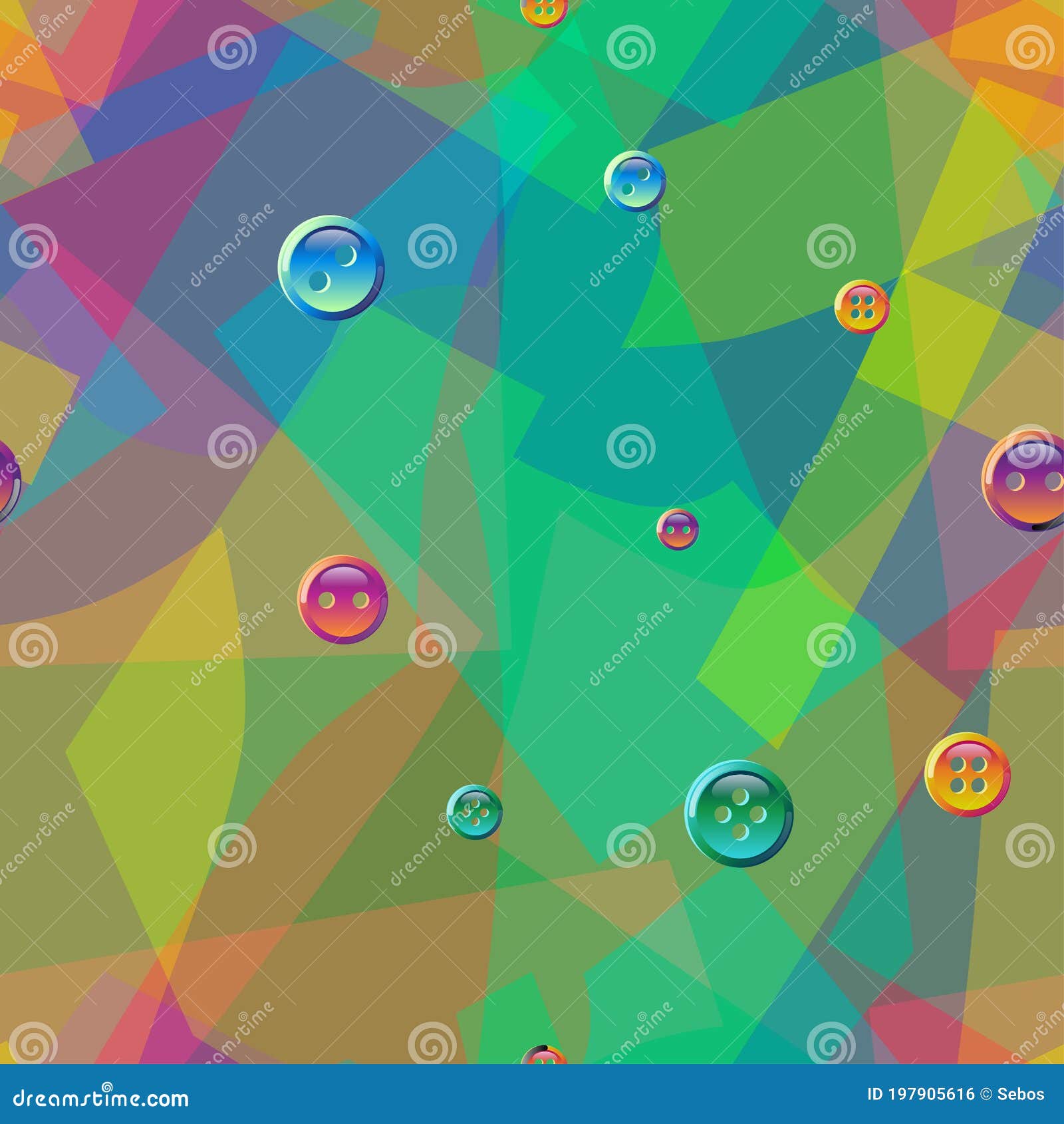 Seamless Pattern of Colorful Patterns To Sew. Sewing Abstract ...