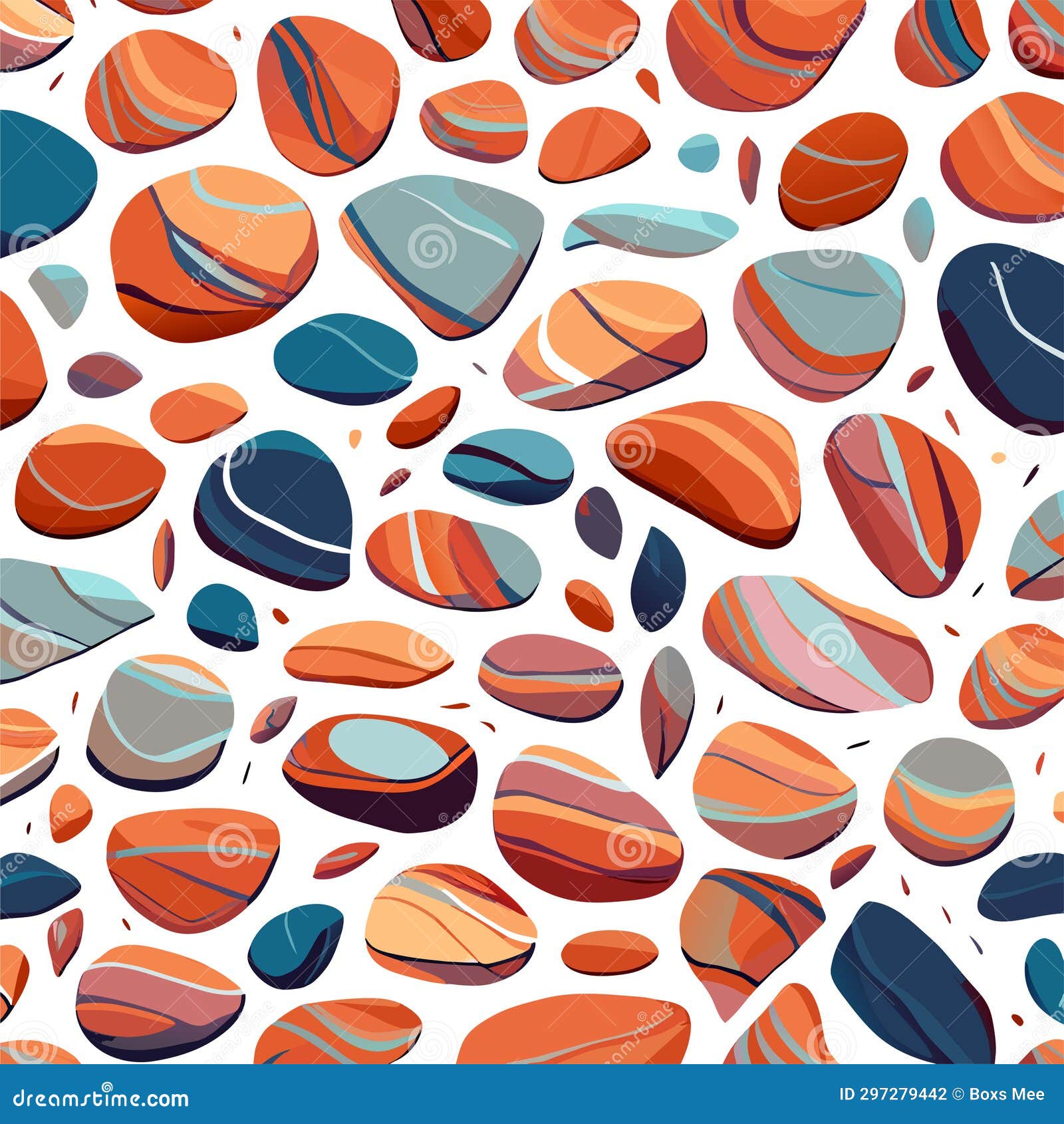 Seamless Pattern with Colorful Pebbles. Vector Illustration Stock ...