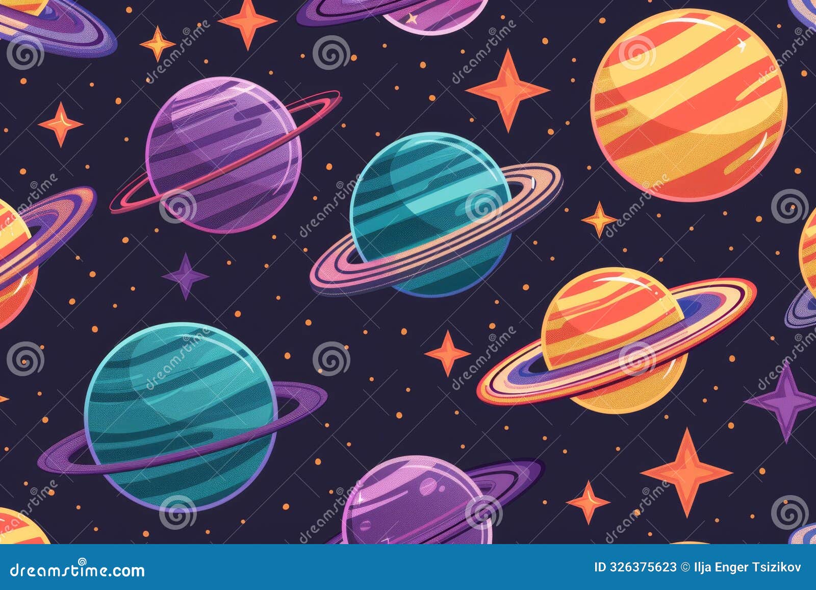 Paper Outer Cute Space Adventure Astronauts And Alien Planets ...