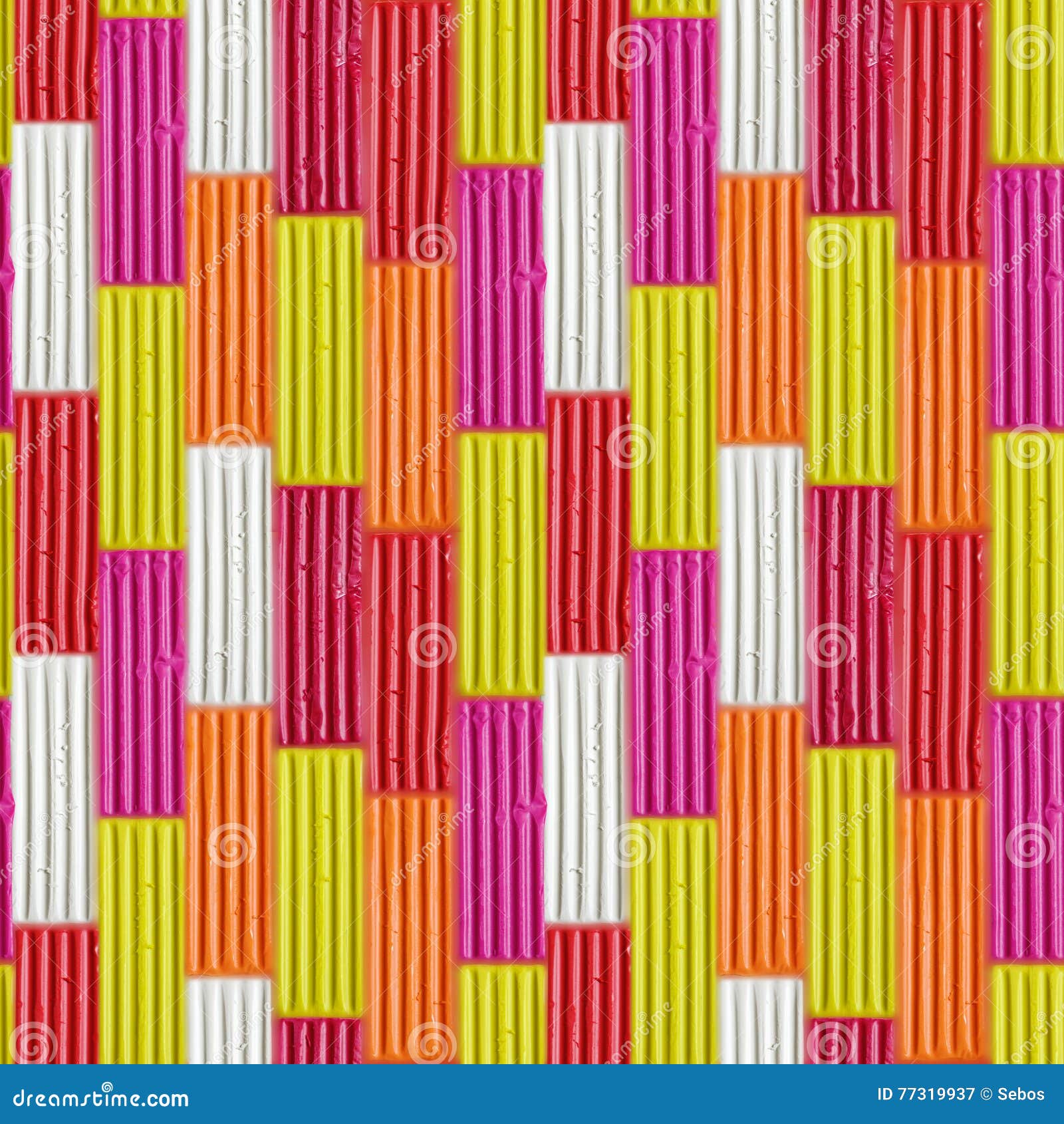 Seamless Pattern of Colorful Plasticine Sticks. Rainbow Modeling Clay ...