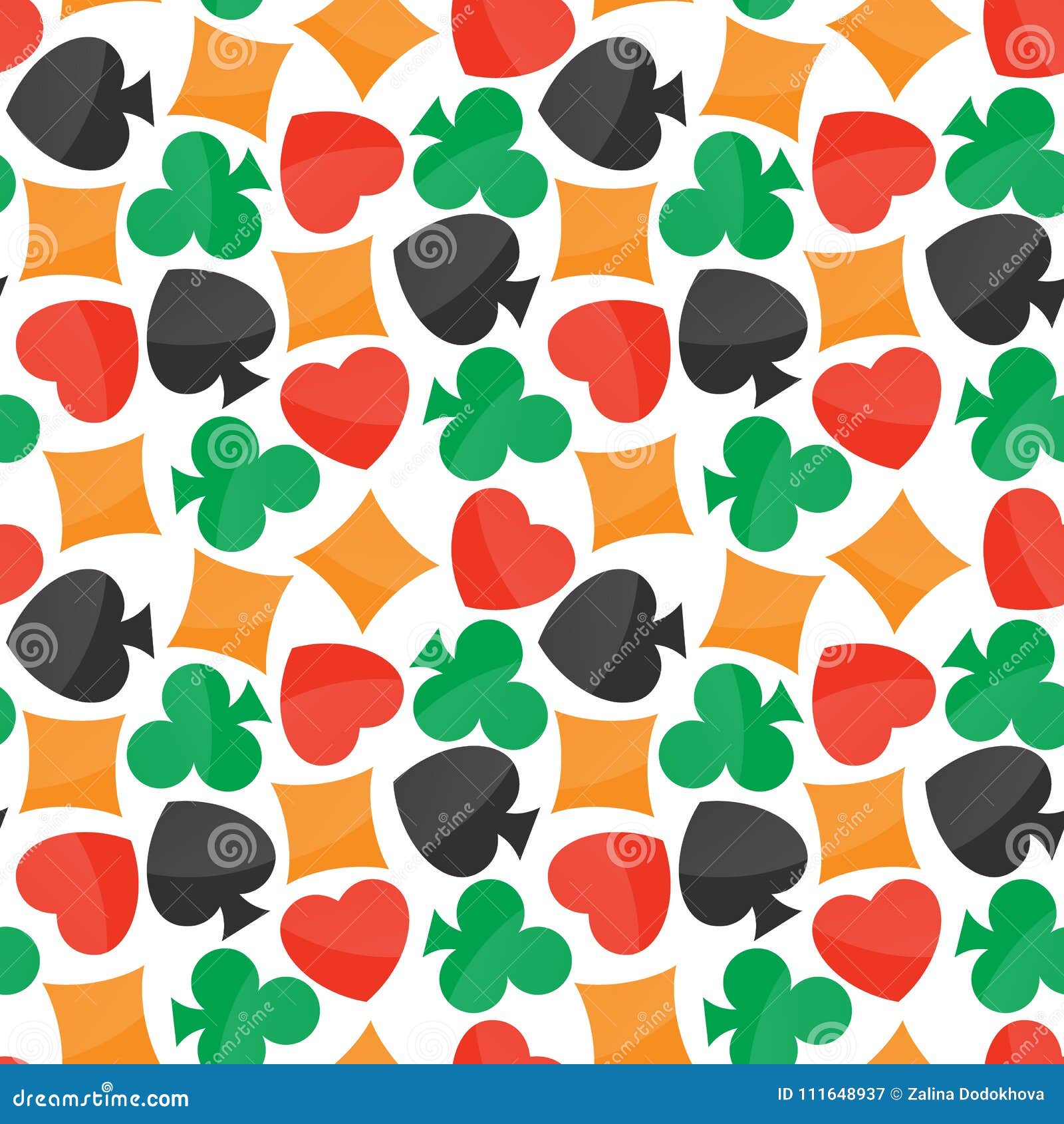 Seamless Pattern with Colorful Playing Card Icons Stock Vector ...