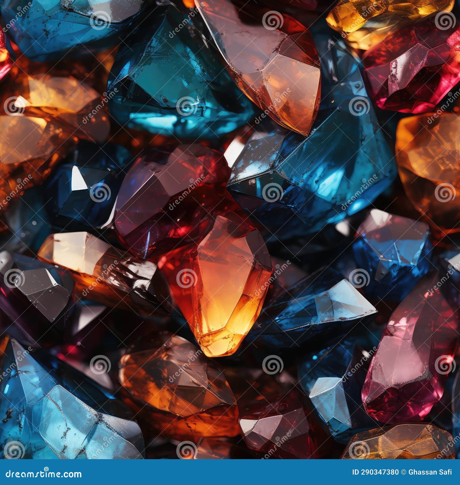 A Seamless Pattern of Colorful Precious Stones Stock Illustration ...
