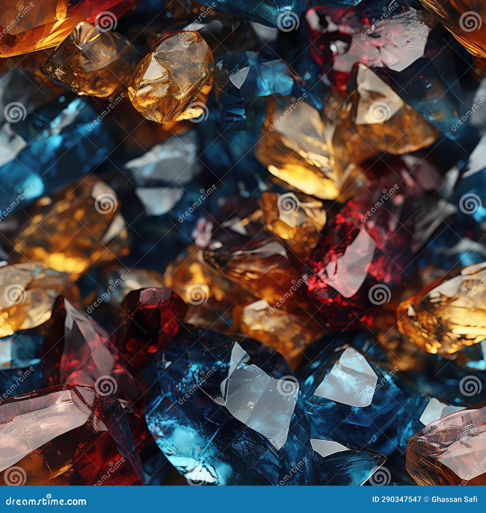 A Seamless Pattern of Colorful Precious Stones Stock Illustration ...