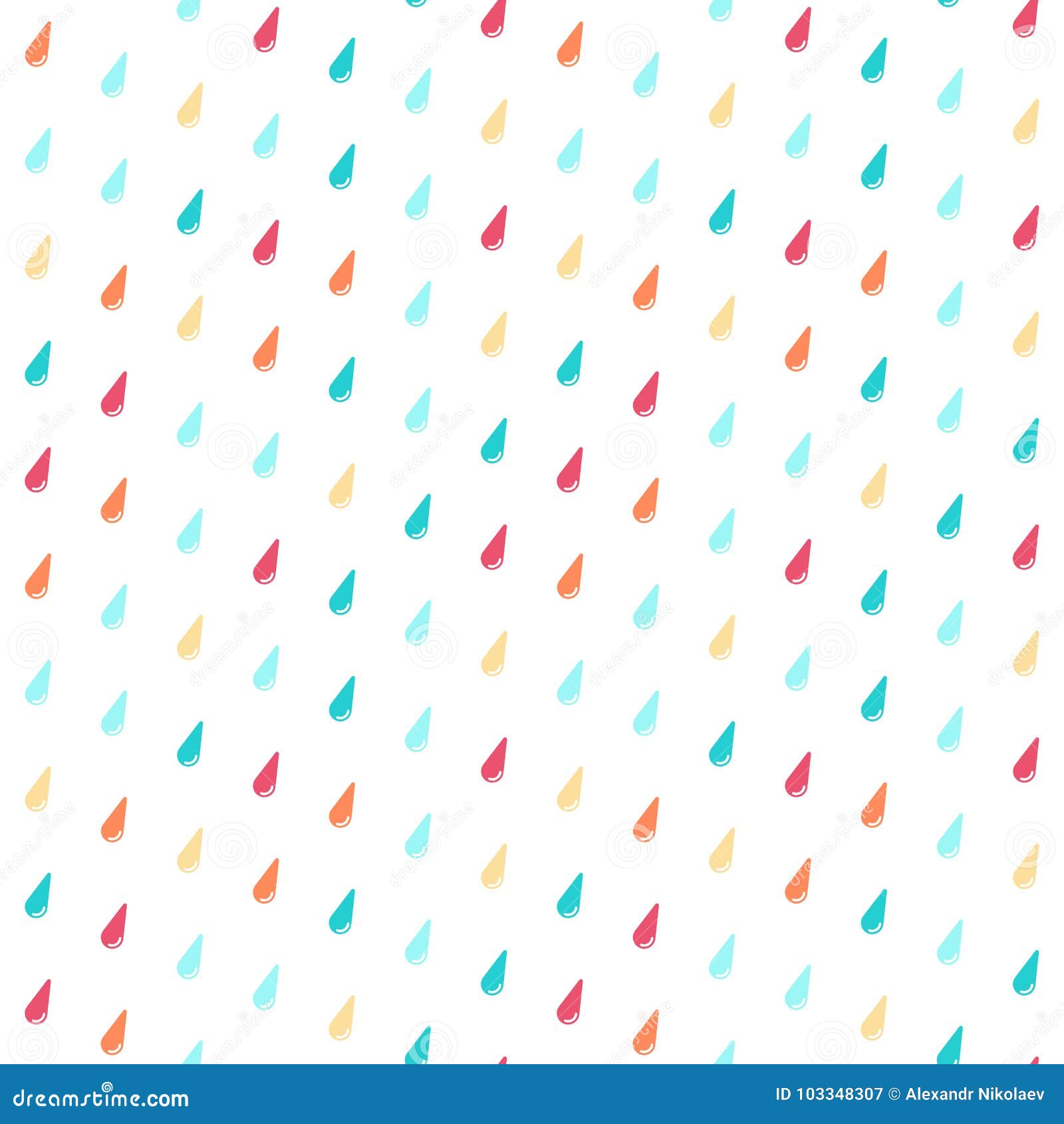 Seamless Pattern with Colorful Rain Drops Stock Vector - Illustration ...