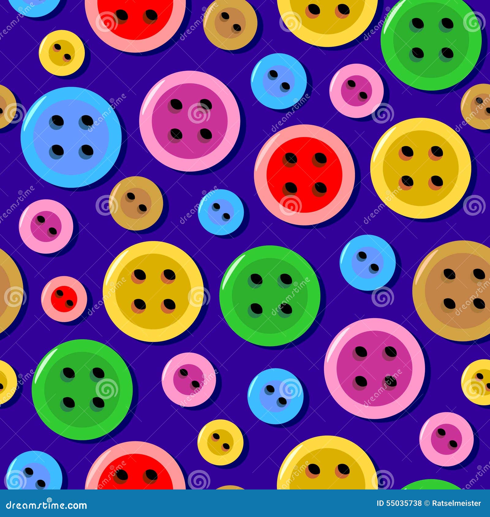 Seamless Pattern with Colorful Sewing Buttons Stock Vector ...