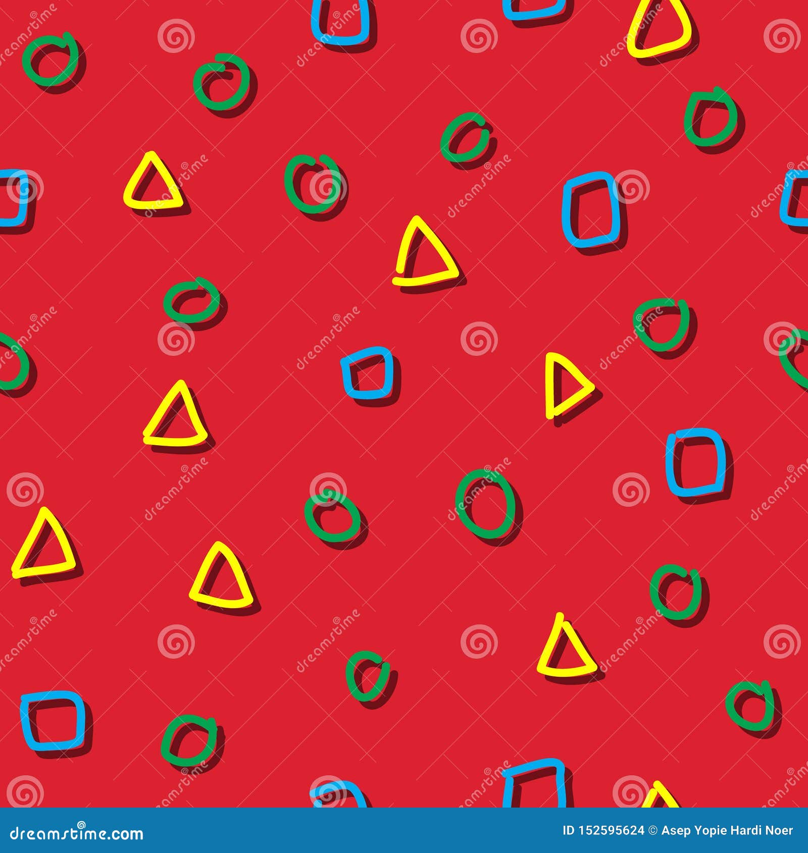 Seamless Pattern Colorful Random Shape Child Drawing Style Stock ...