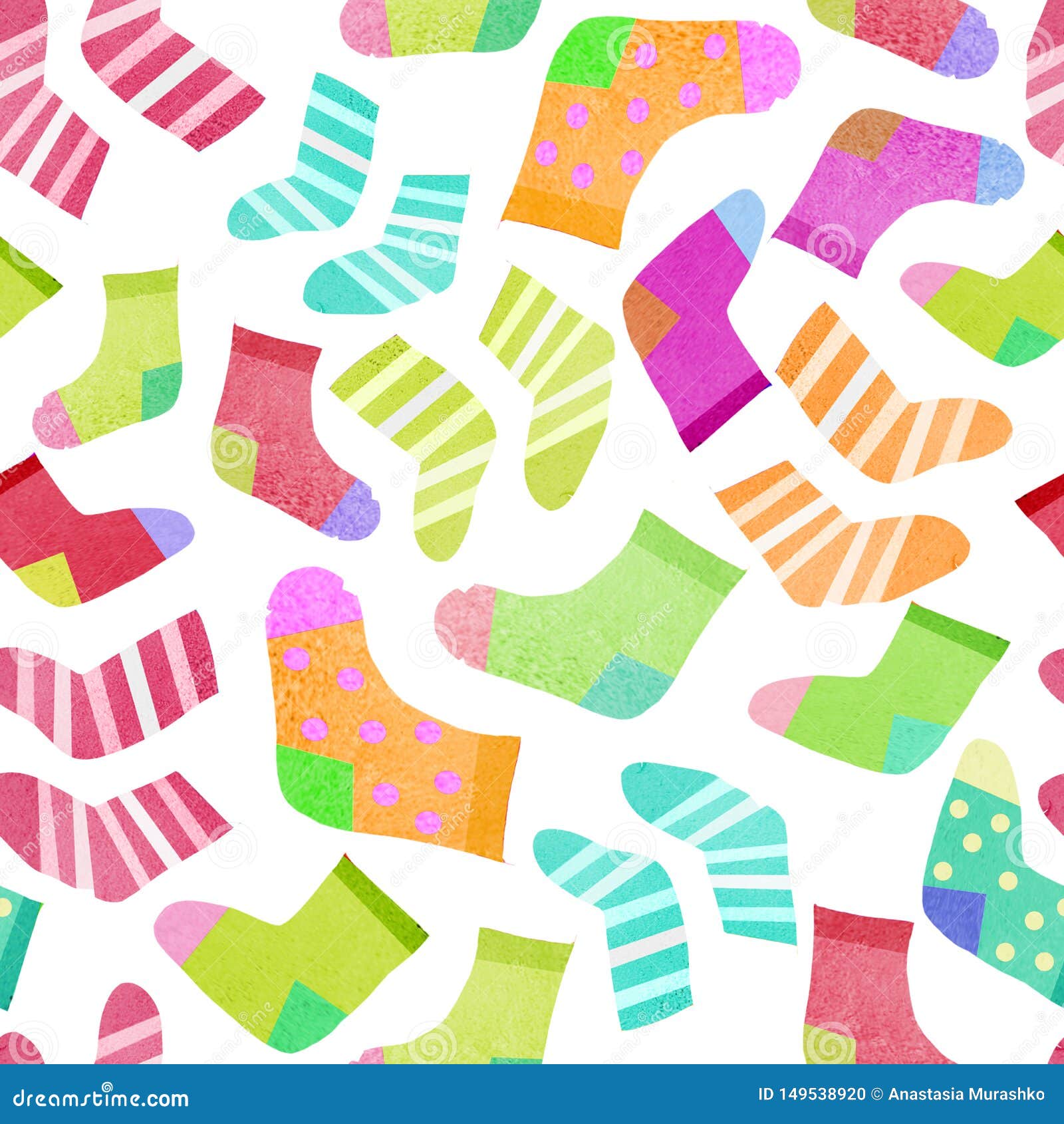 Seamless Pattern with Colorful Socks Stock Illustration - Illustration ...