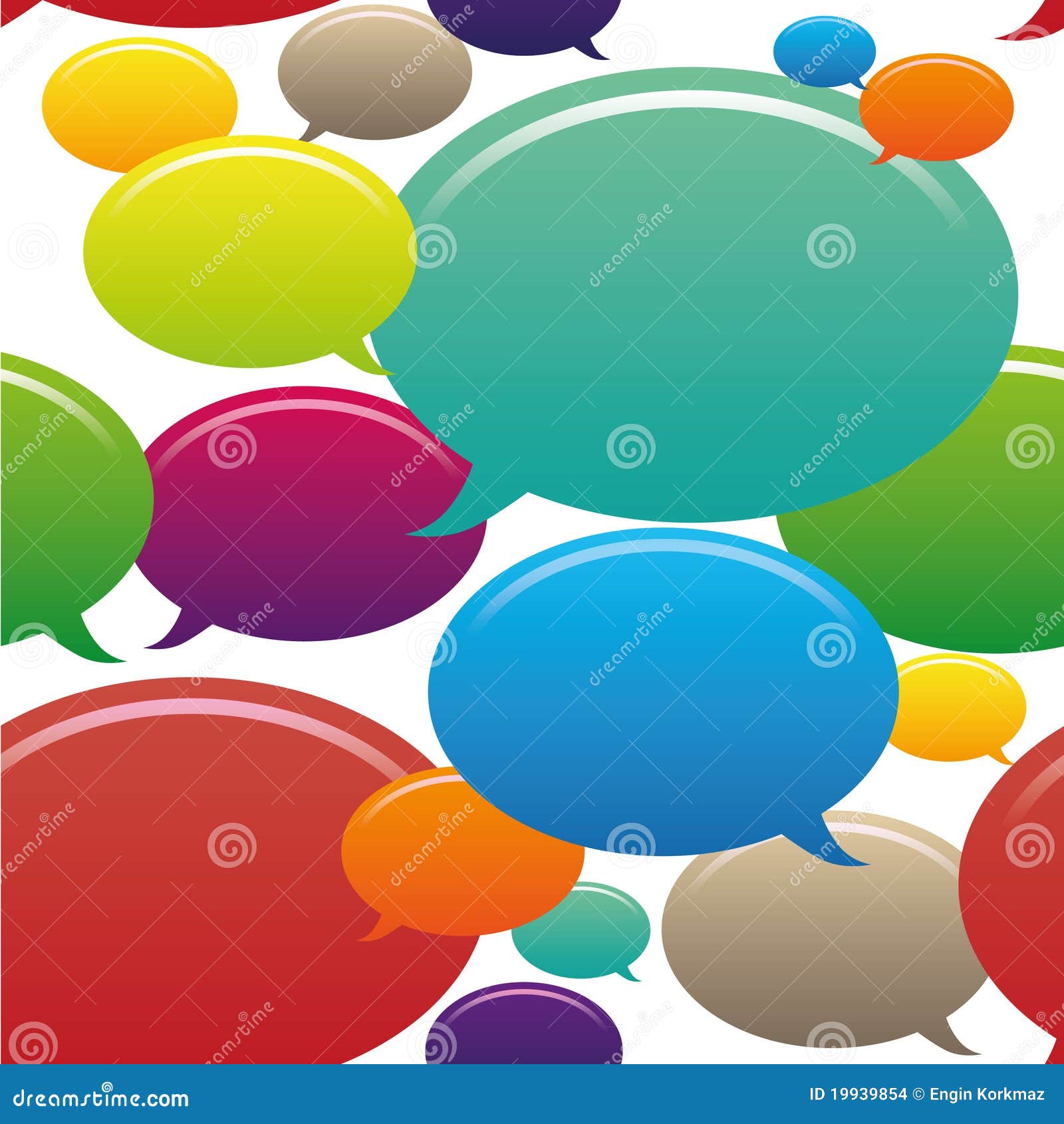 Seamless Pattern with Colorful Speech Bubbles Stock Vector ...