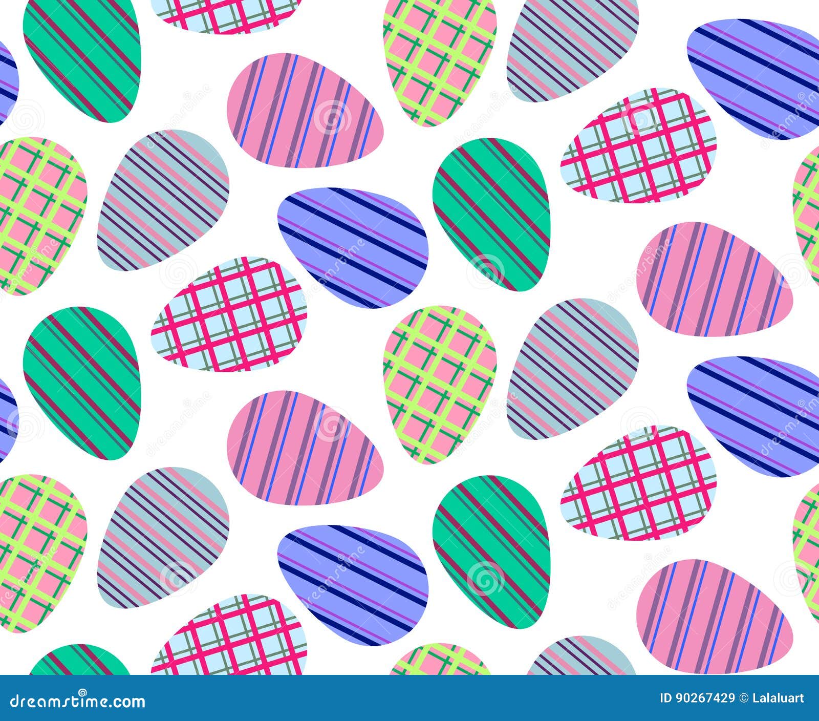 Seamless Pattern of Colorful Striped Eggs Stock Vector - Illustration ...