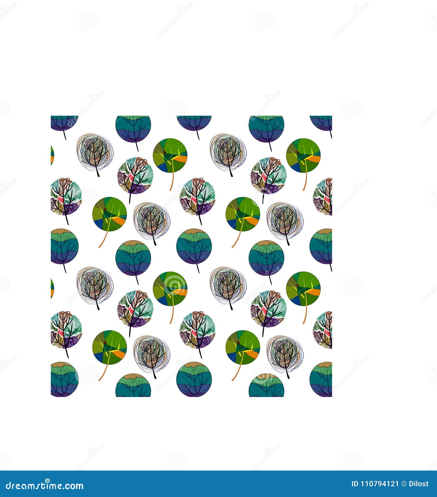 Seamless Pattern with Colorful Trees Stock Vector - Illustration of ...