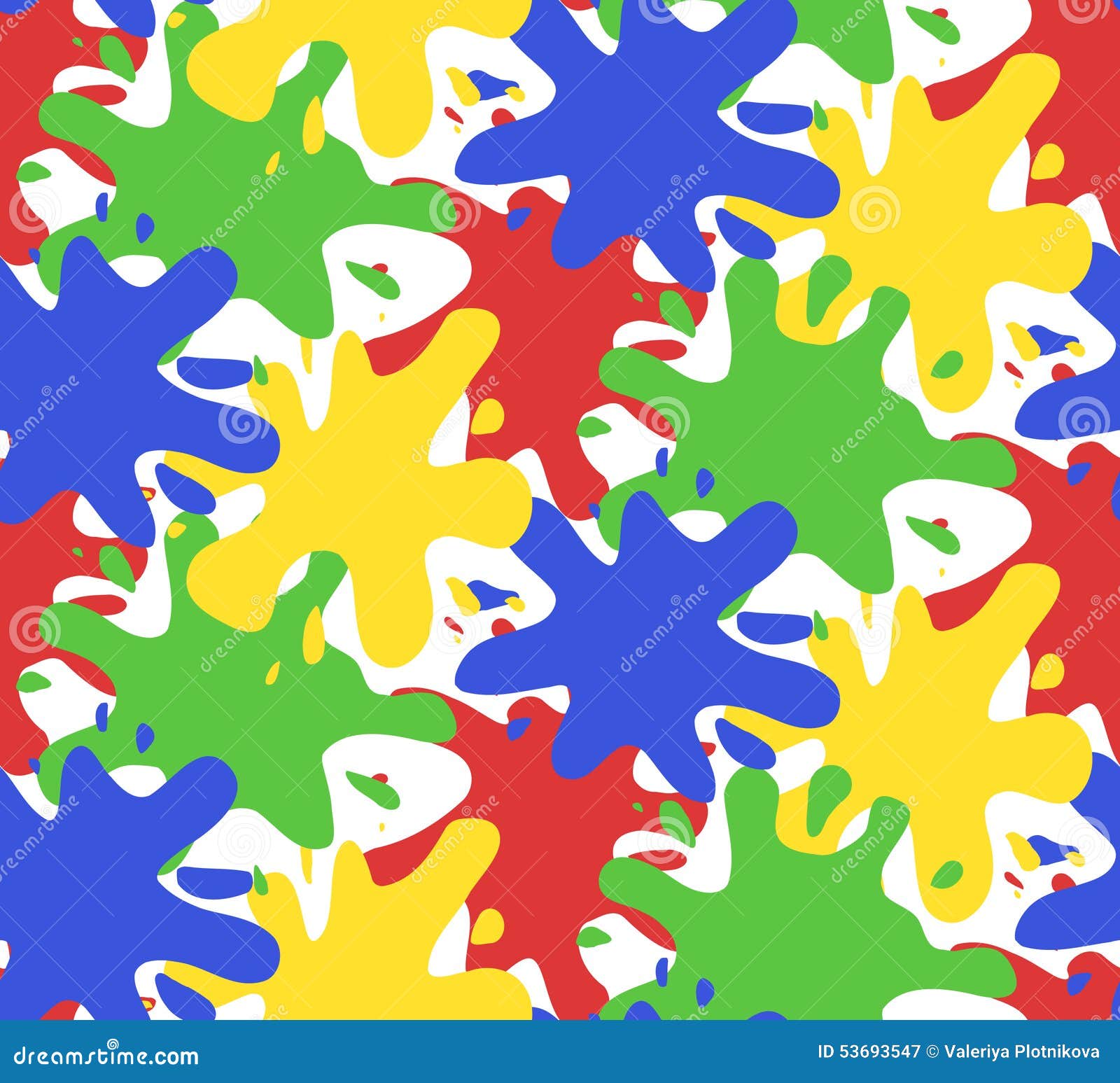 Seamless Pattern with Colorful Watercolor Splashes Stock Vector ...