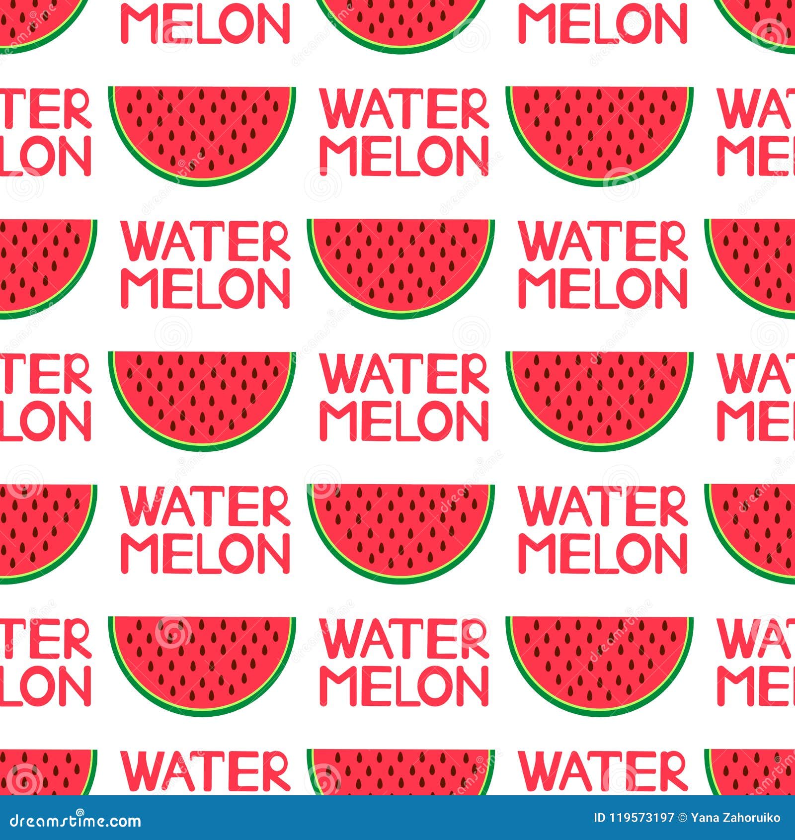 Seamless Pattern with Colorful Watermelons Slices and Words Watermelon ... Seamless Pattern with Colorful Watermelons Slices and Words Watermelon ...