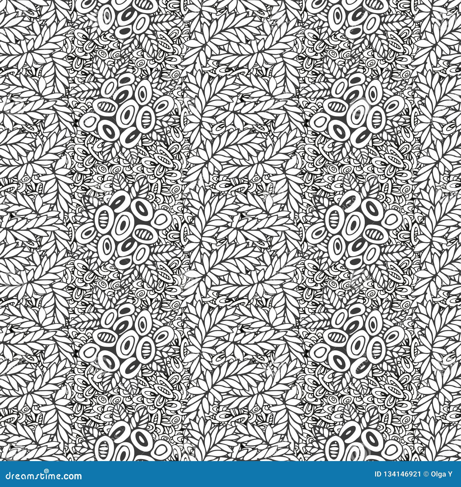 Seamless Pattern for Coloring Book. Artistically Ethnic Pattern Stock ...