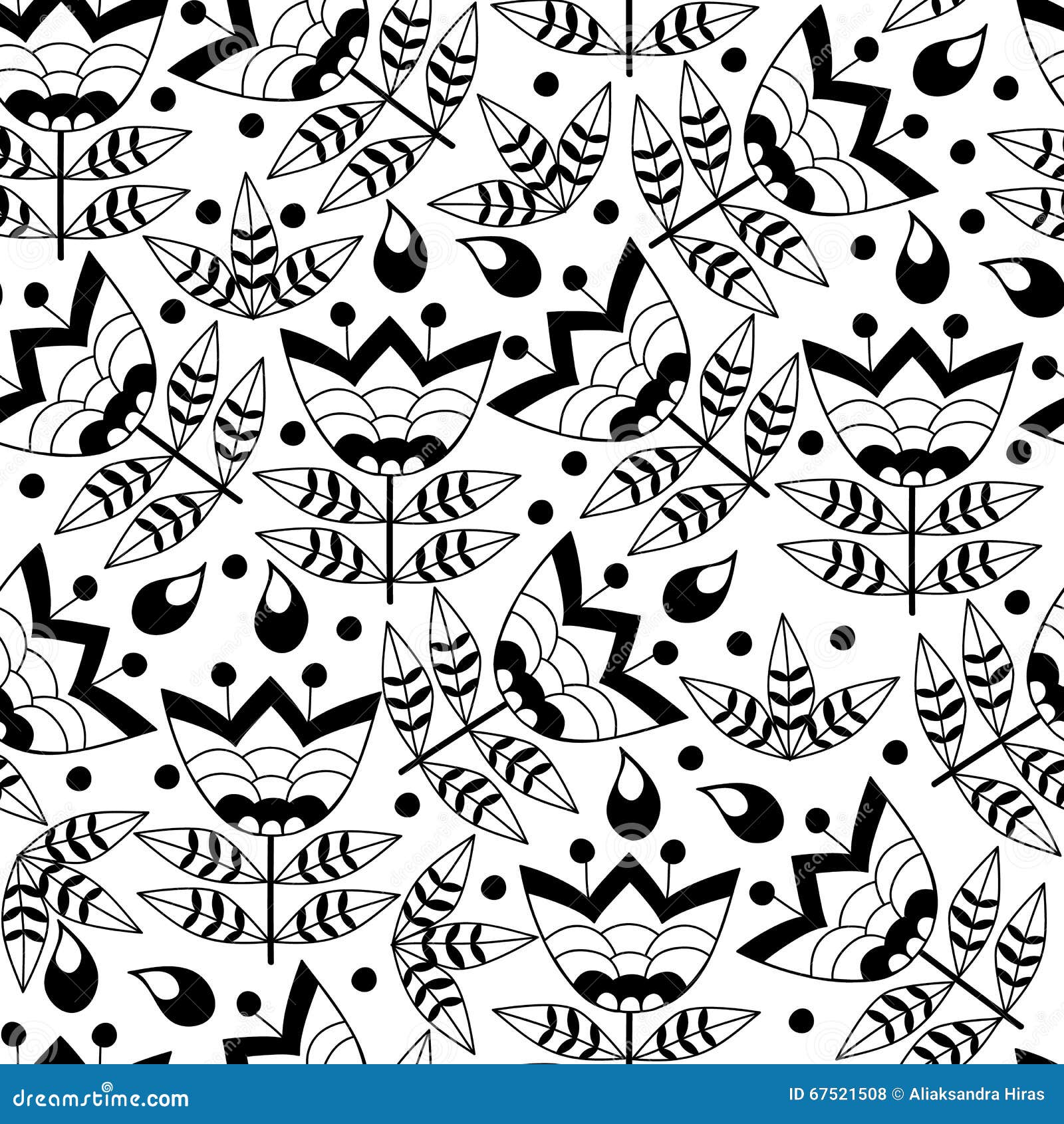 Seamless Pattern for Coloring Book. Stock Vector - Illustration of ...