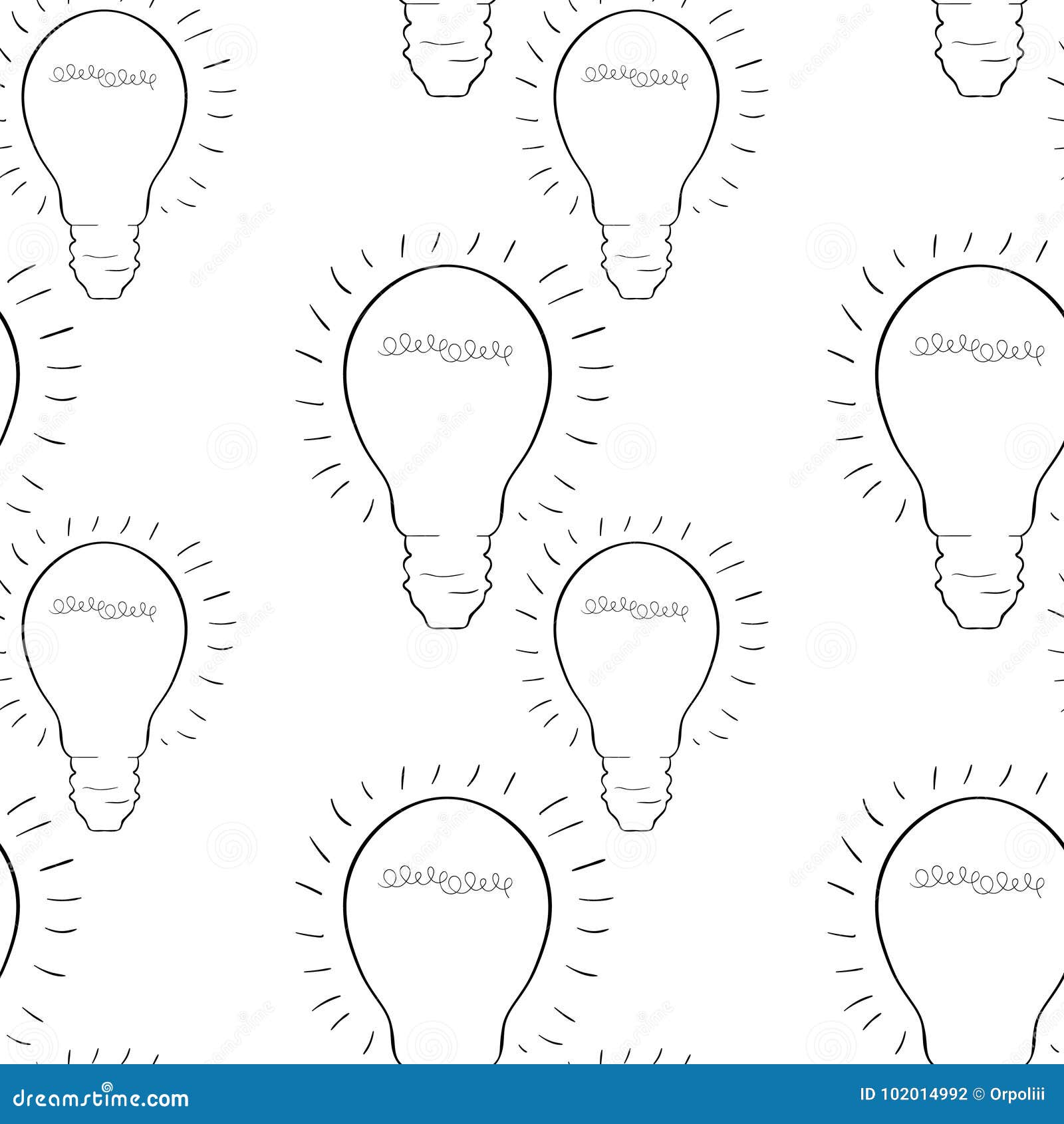 Seamless Pattern Coloring with Lamp of Insight. Vector Stock Vector ...