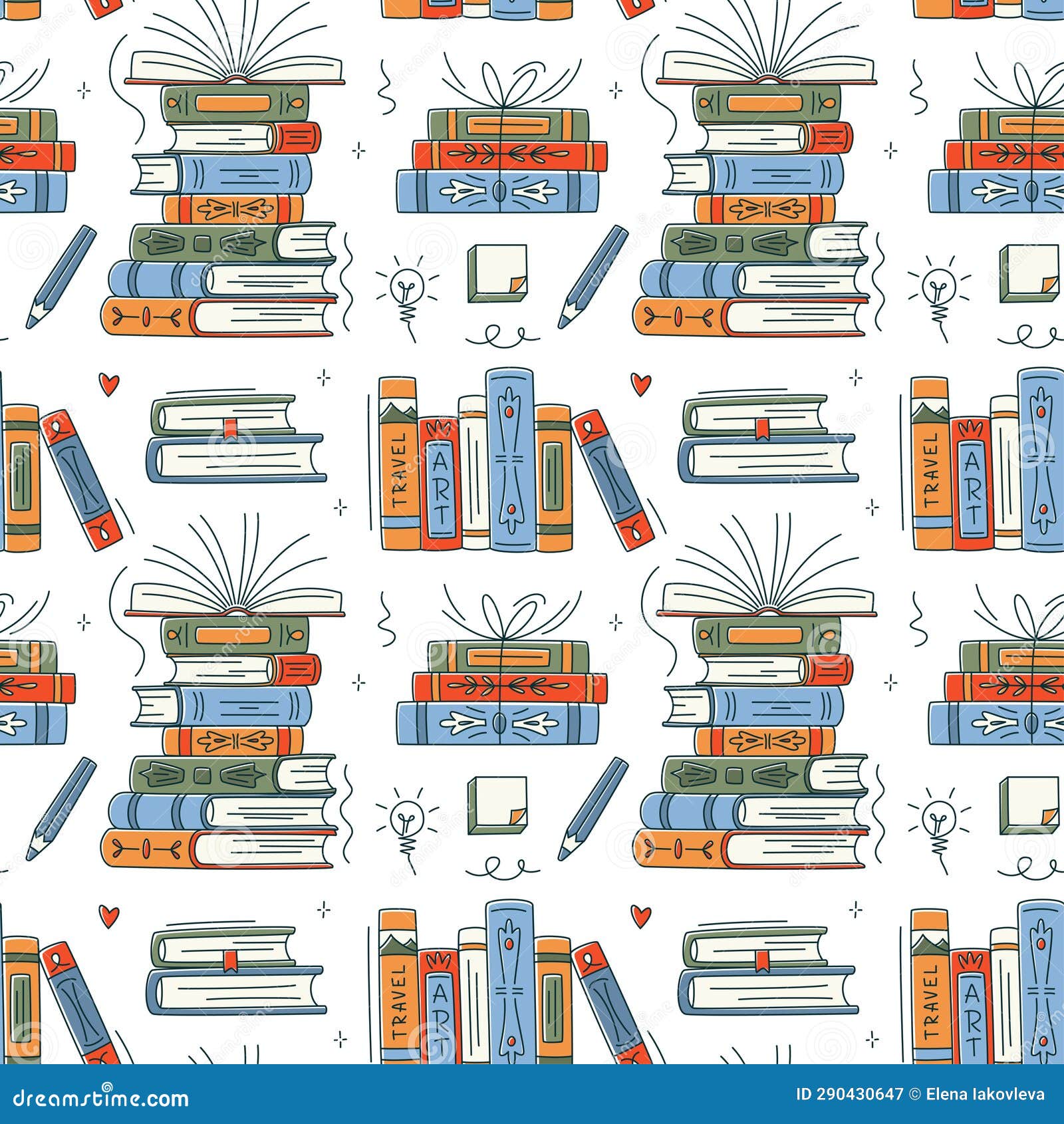 Seamless Pattern with Colourful Books. Educational Vector Illustration ...