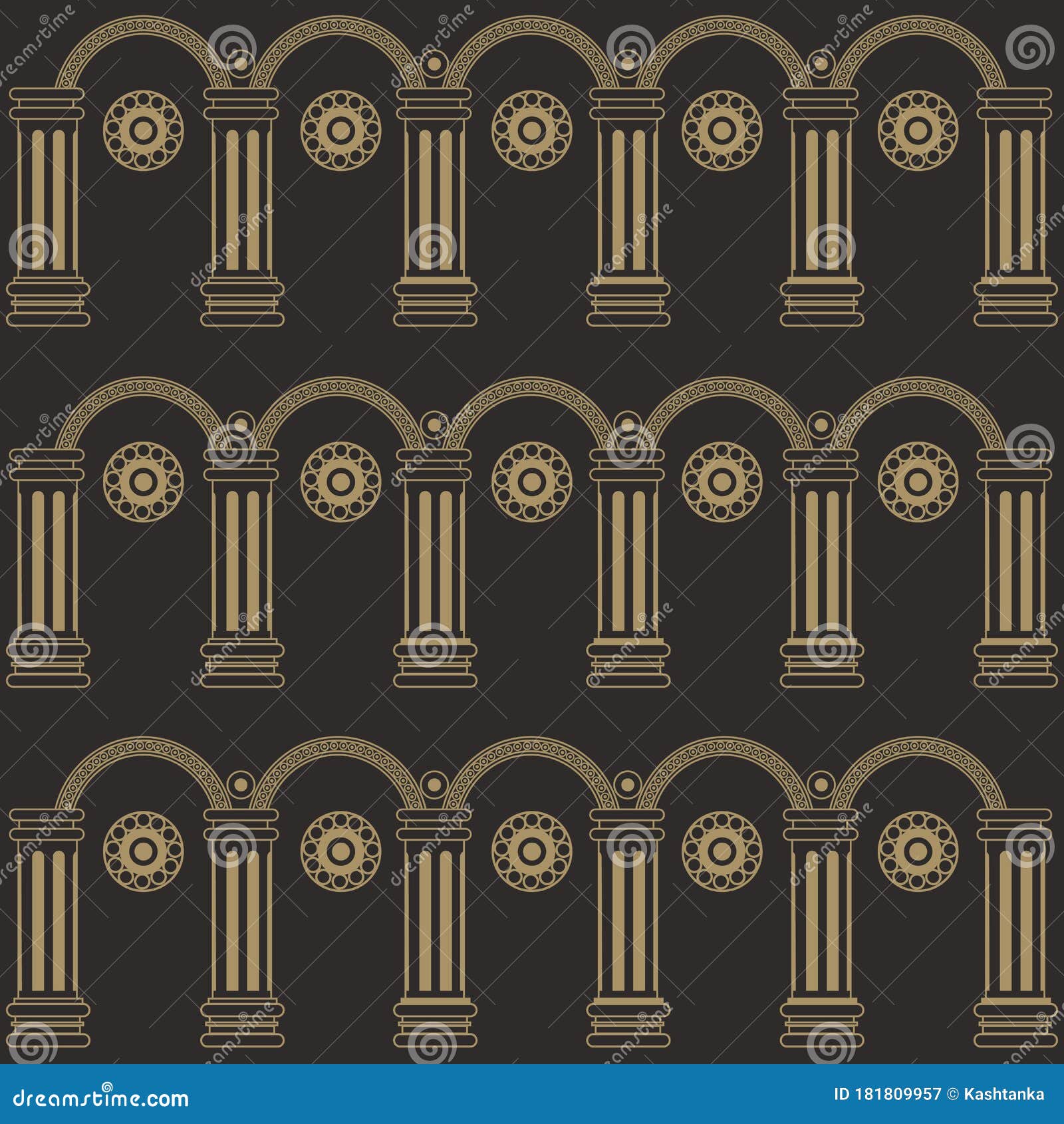 Seamless Pattern with Columns Stock Vector - Illustration of fine ...
