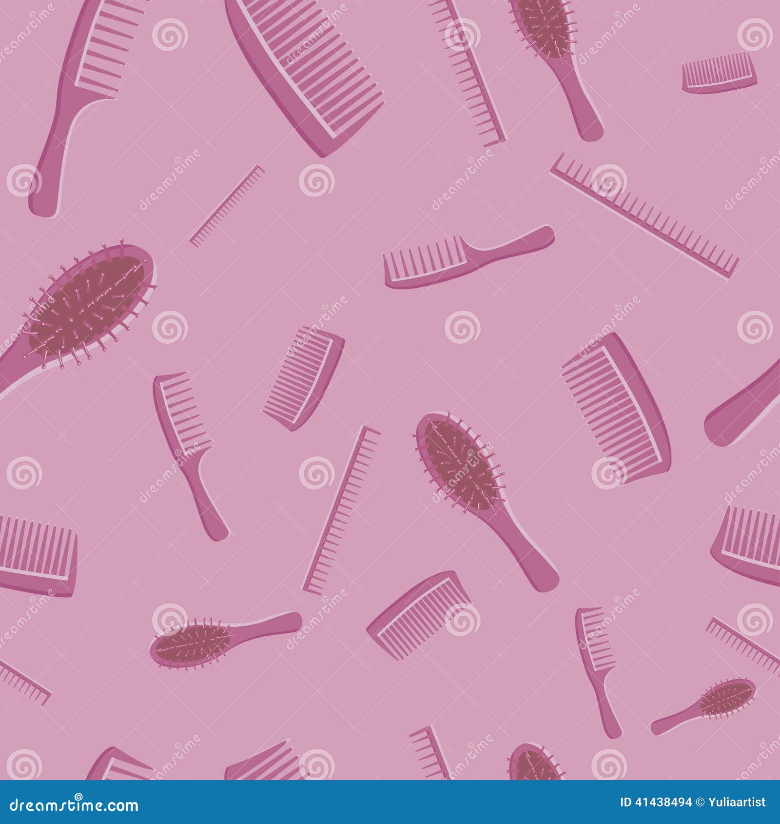 Seamless Pattern. Combs on Pink Stock Vector - Illustration of ...