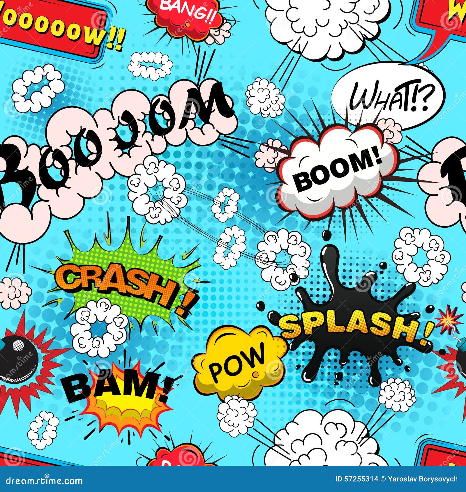Seamless Pattern Comic Speech Bubbles Vector Stock Vector ...