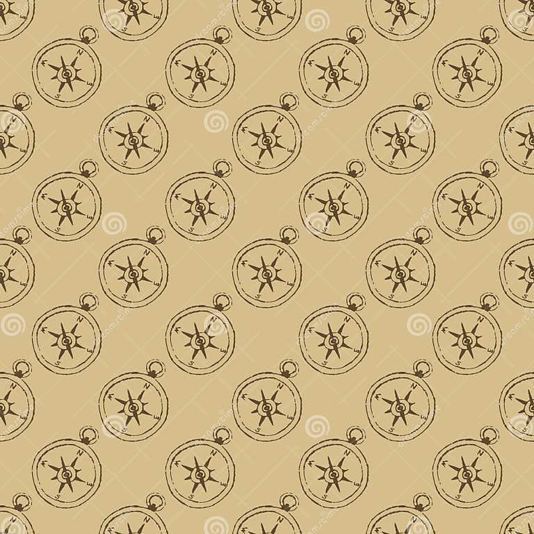 Seamless Pattern of Compasses Stock Vector - Illustration of paper ...