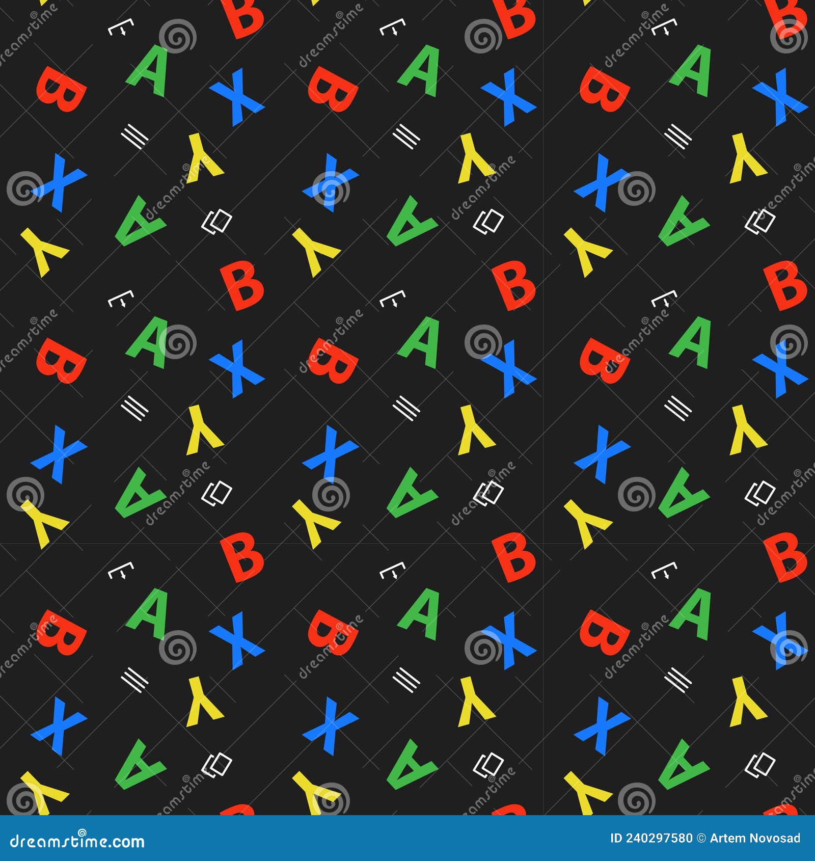 Seamless Pattern Consisting of the Capital Letters of the Popular ...