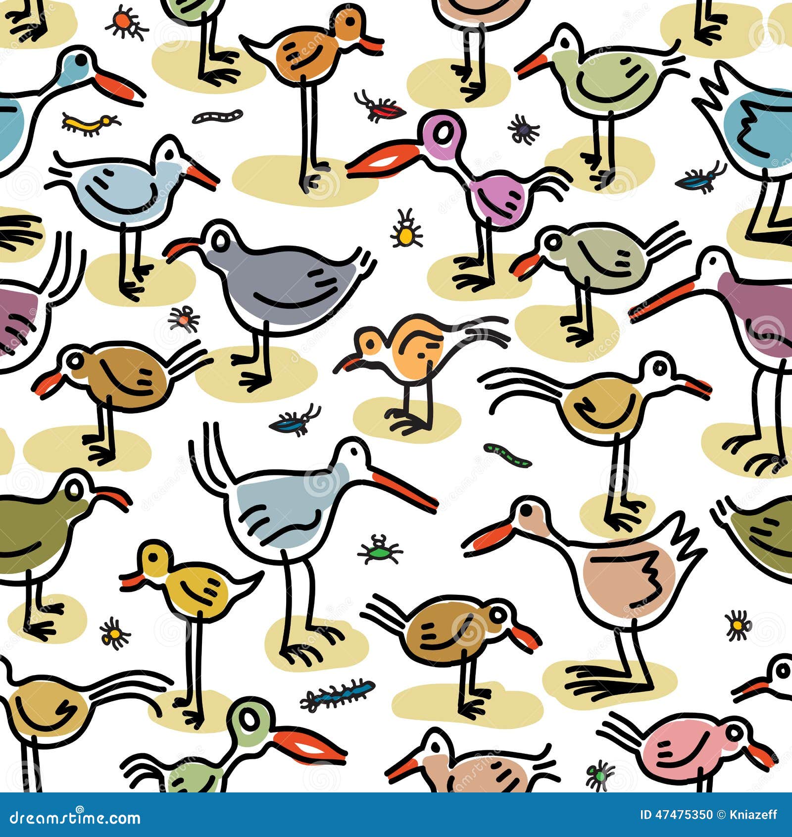 Seamless Pattern Consisting of Images of Birds Stock Vector ...