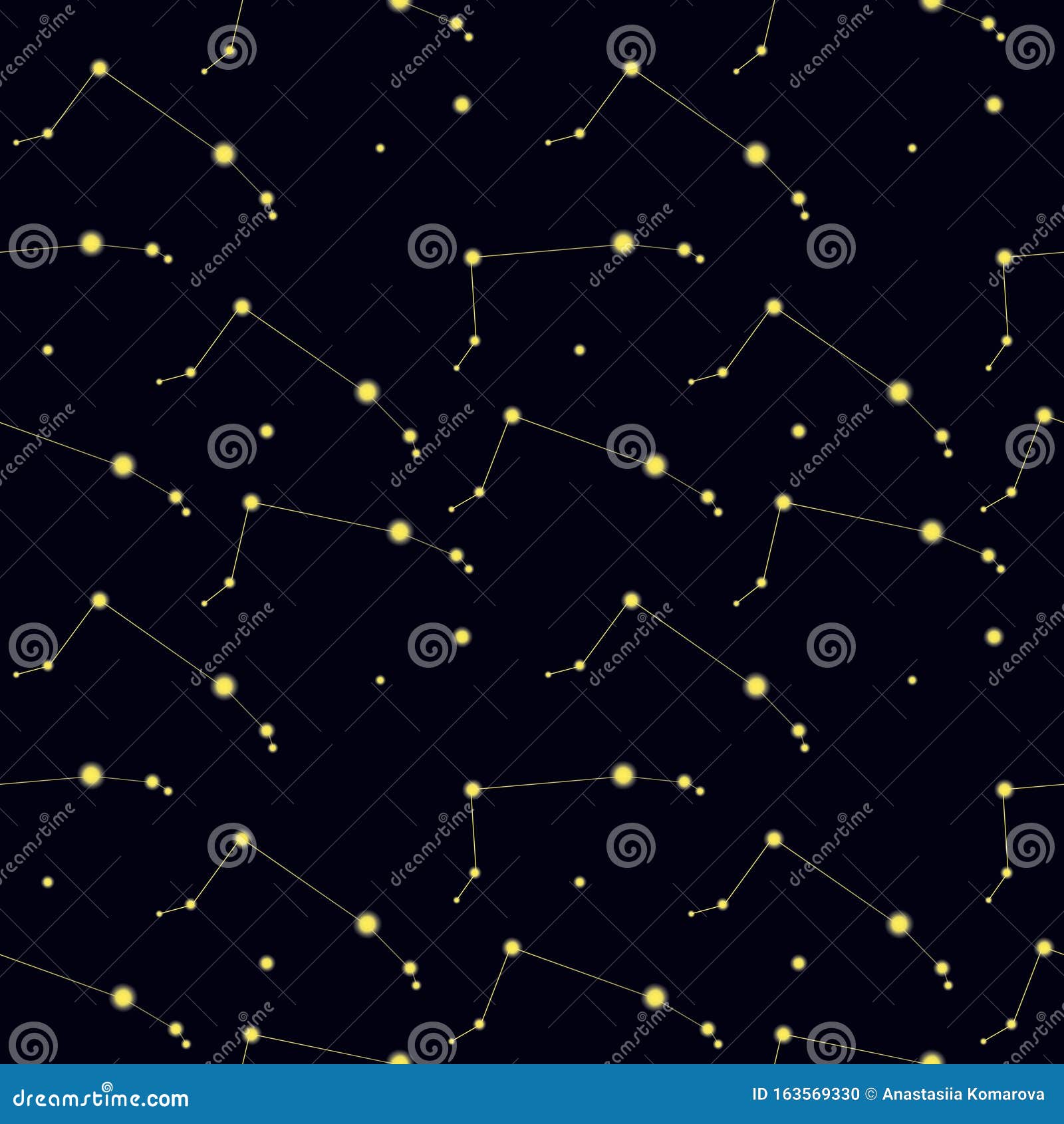 Seamless Pattern with Constellation Aries. Stock Vector - Illustration ...