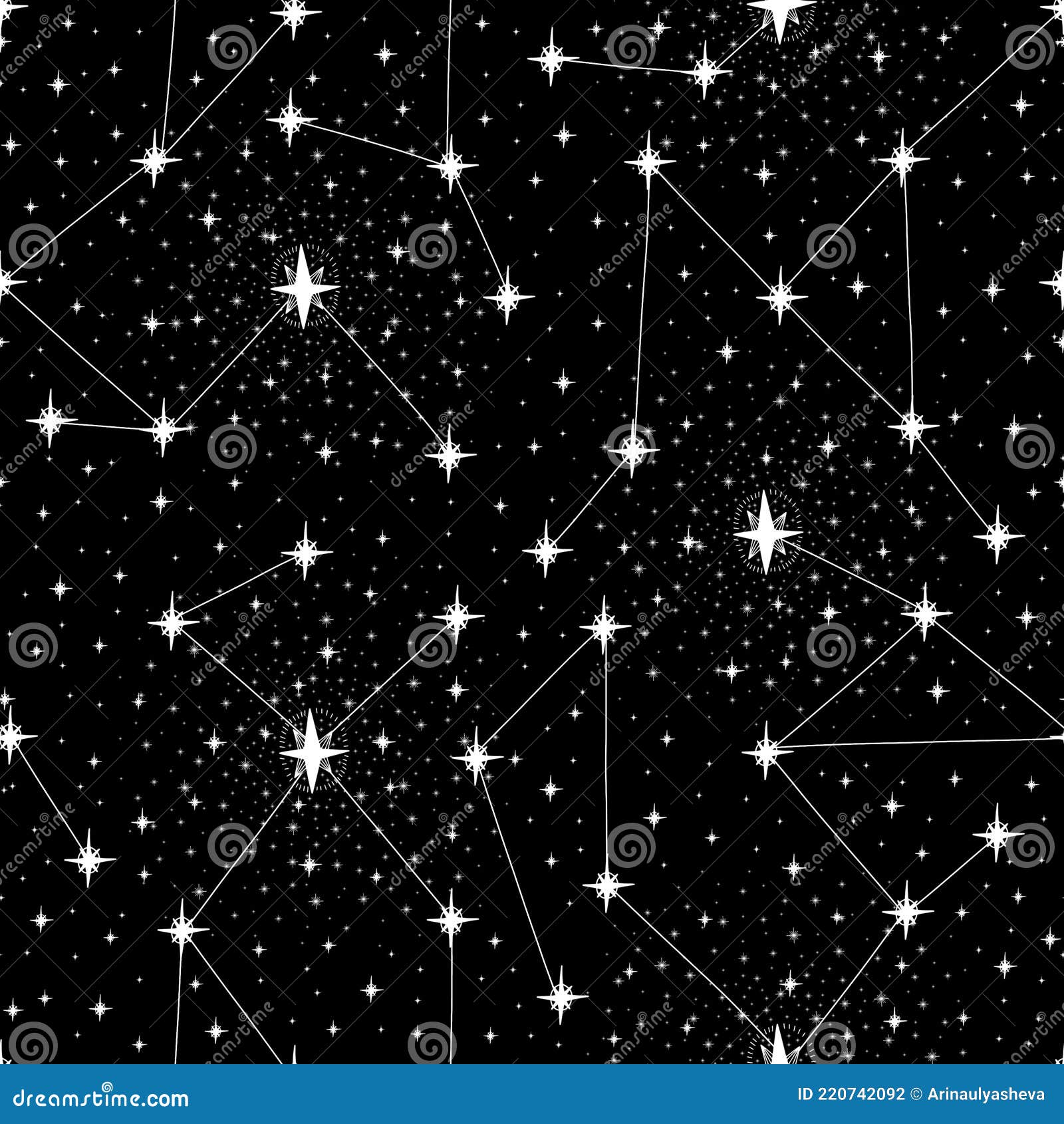 Seamless Pattern Constellations Abstract Symbol Space.Astrology ...