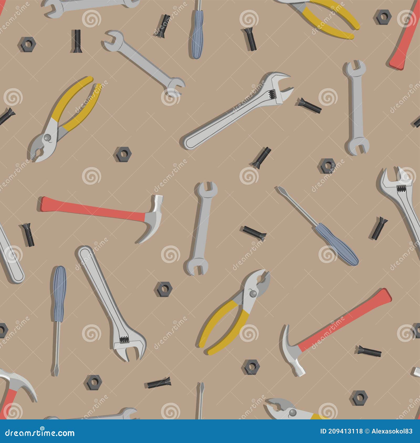 Seamless Pattern with Construction,home Repair Instruments. Vector ...