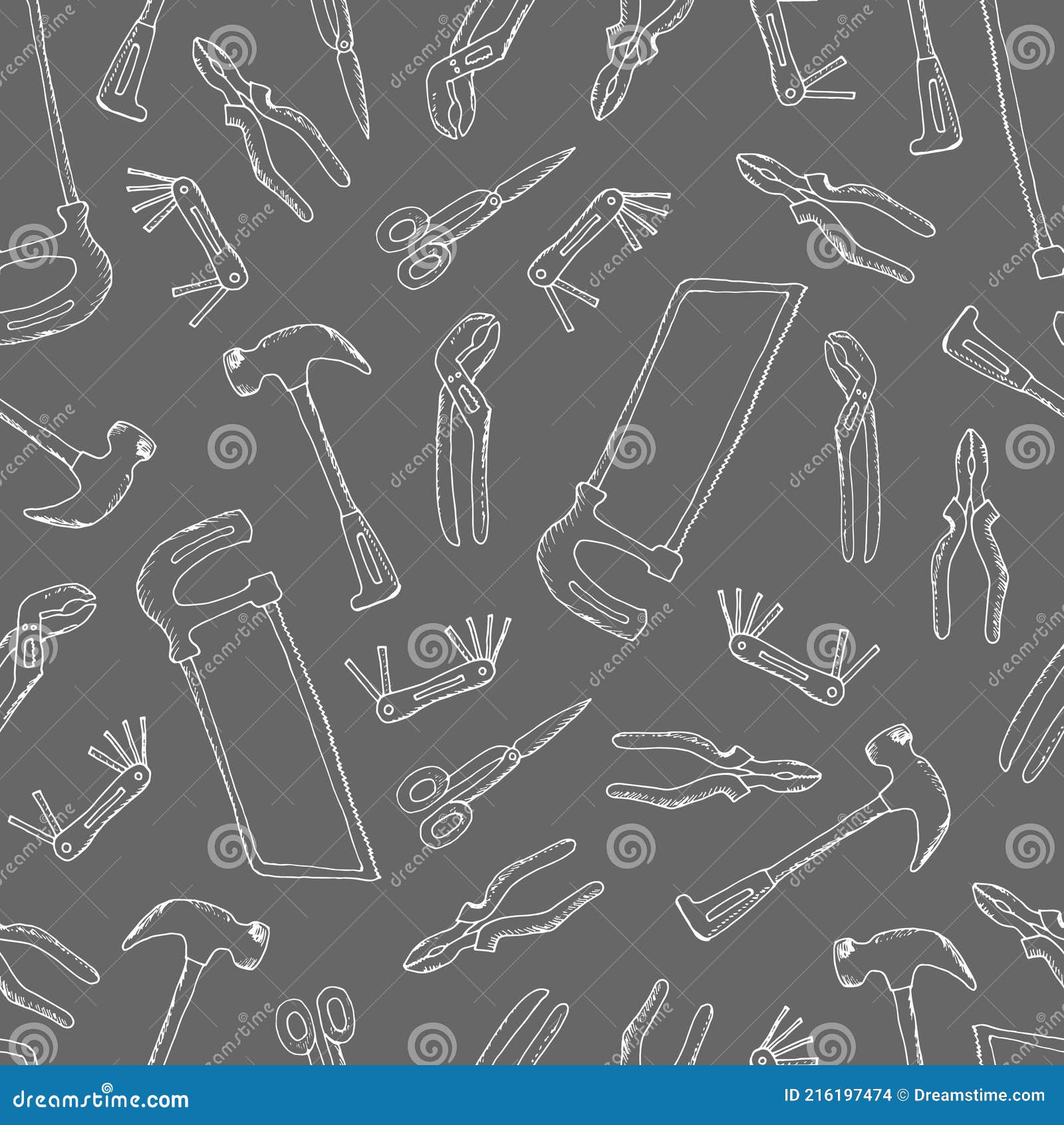 Seamless Pattern with Construction Tools. Vector Illustration Stock ...