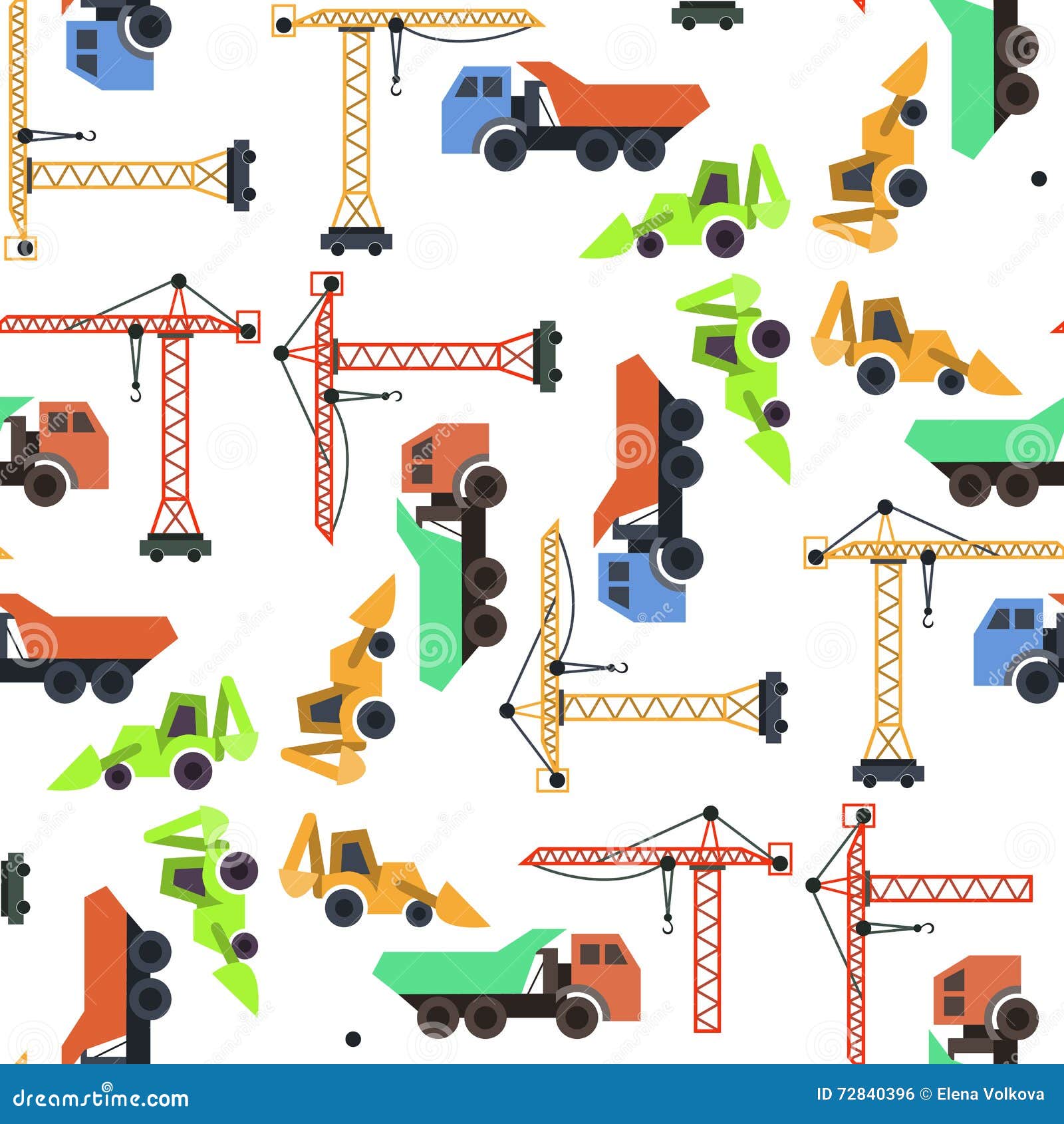 Seamless Pattern Construction Stock Vector - Illustration of orange ...