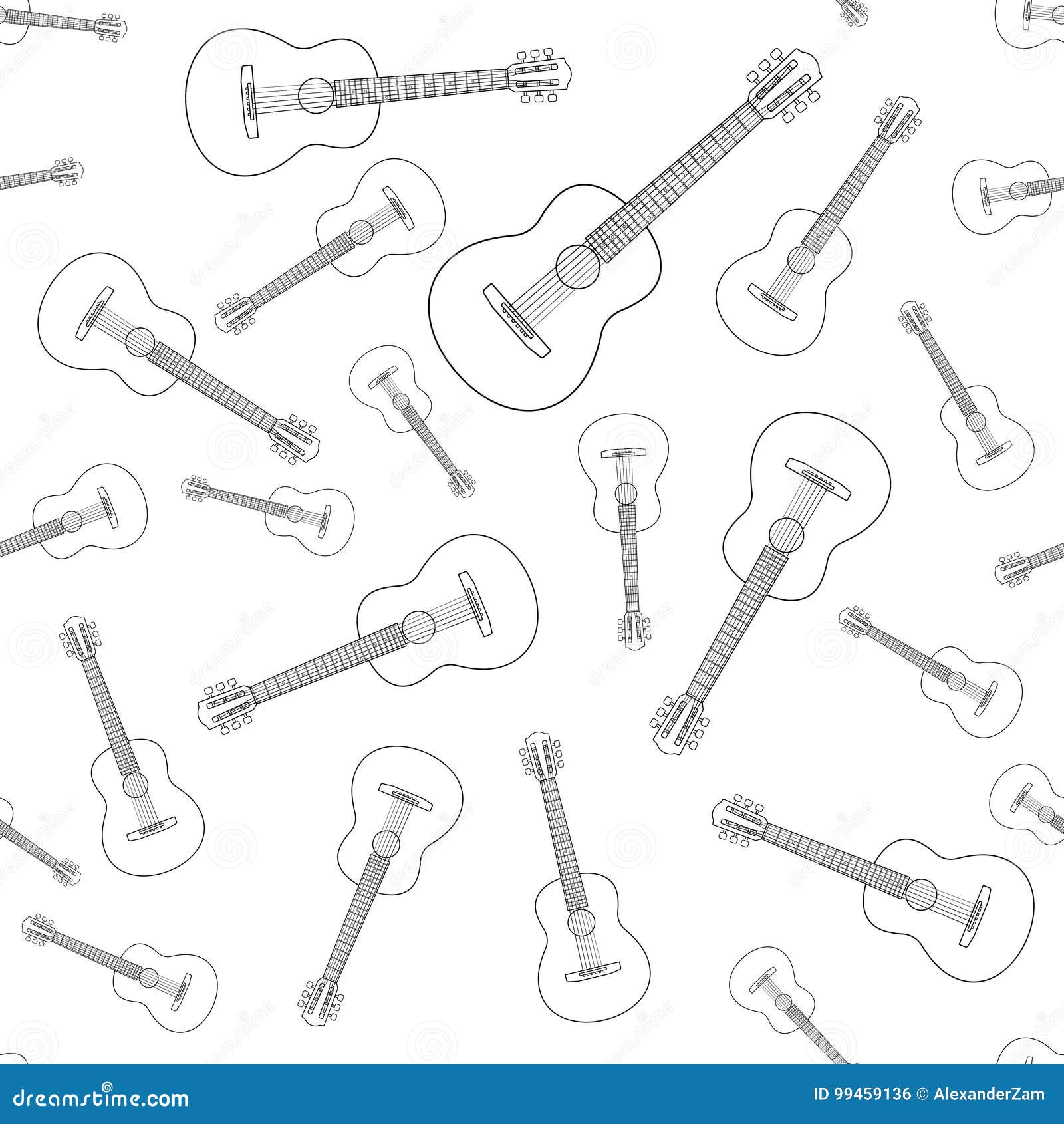 Acoustic Guitar Contour Pattern Stock Vector - Illustration of objects ...