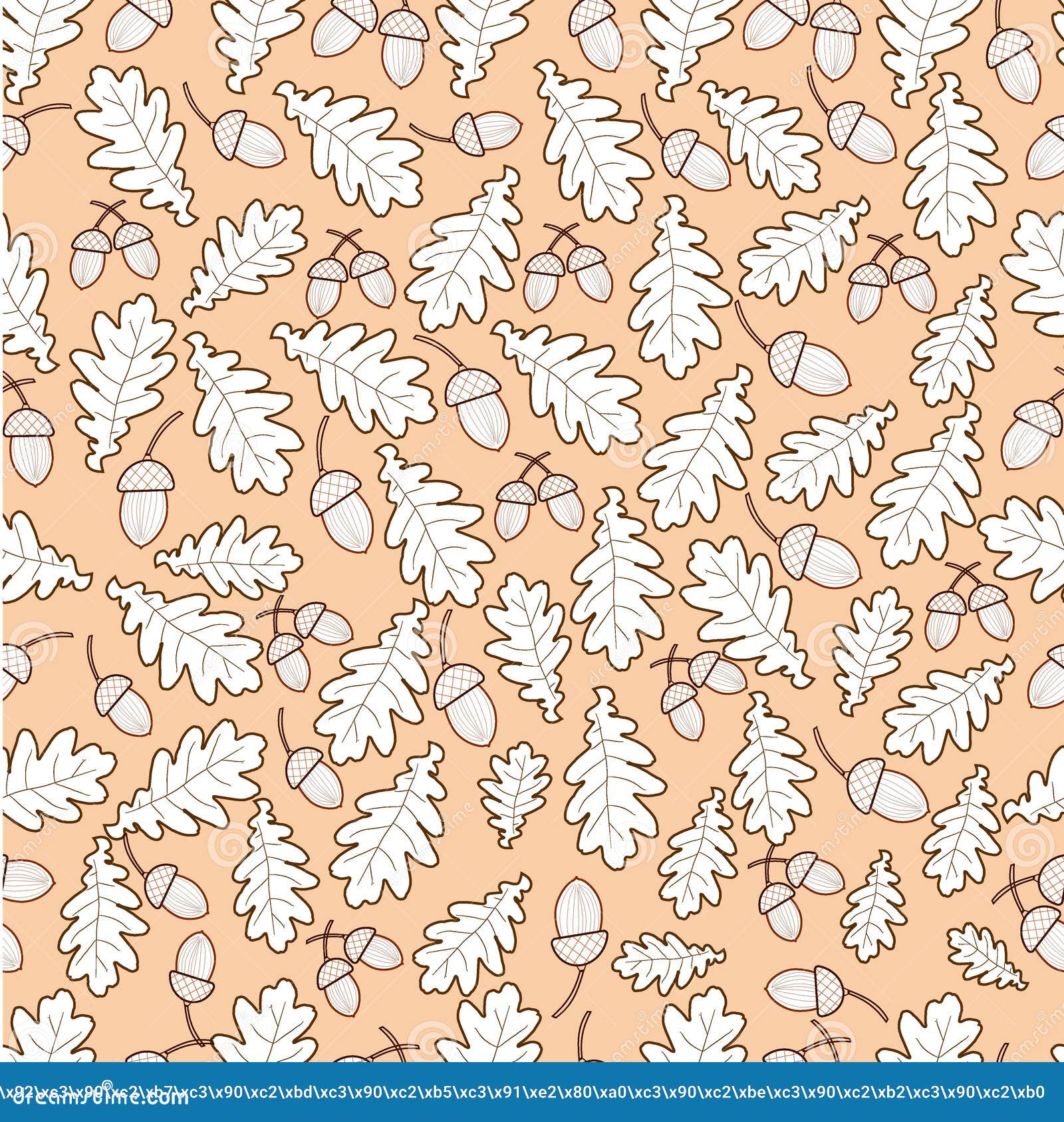 Seamless Pattern Contour Leaves Stock Vector - Illustration of ...