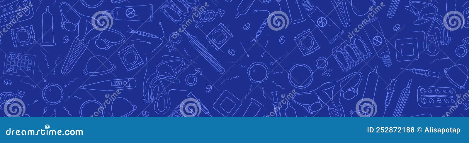 Seamless Pattern with Contraception Doodles. Stock Vector ...